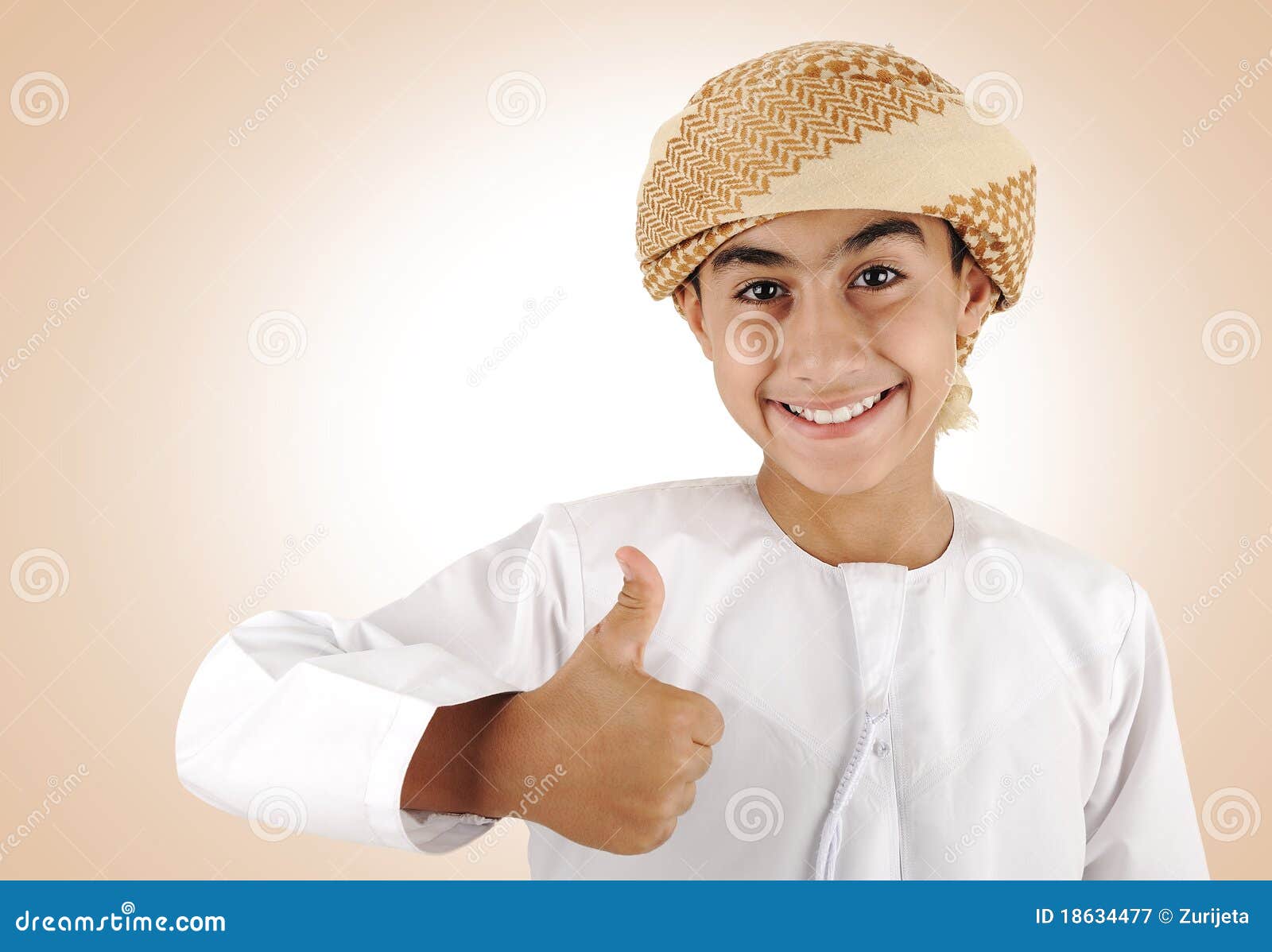 Arabic kid ,thumb up stock image. Image of kuwait, arab - 18634477