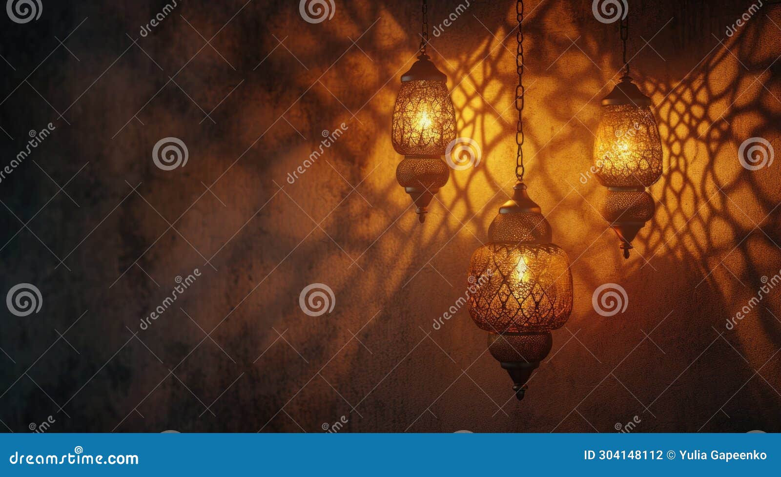 Arabic Lamps Hanging on Wall Morocco Wallpaper Stock Photo - Image of ...