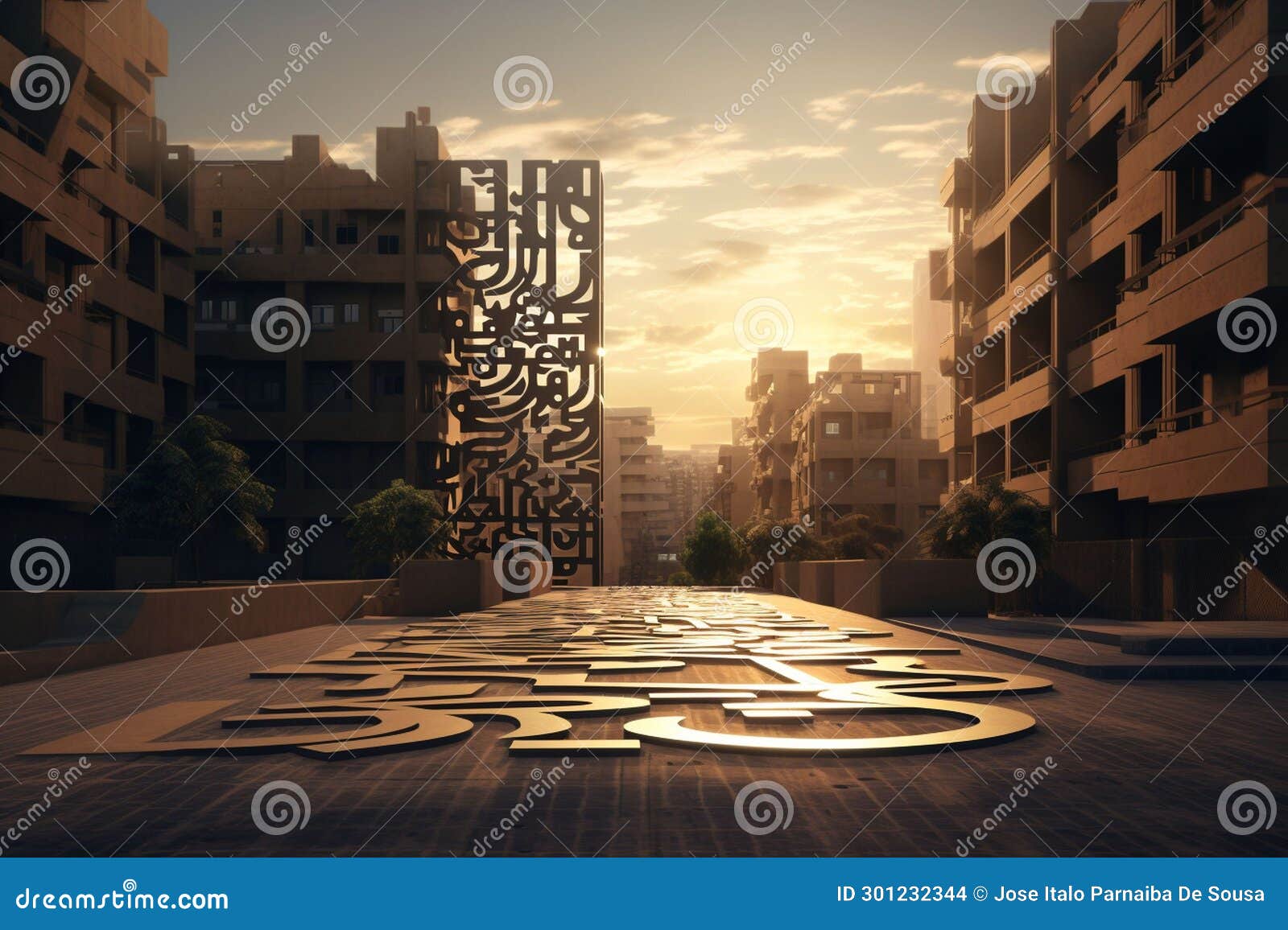 Arabic Language Calligraphy Integrated into Stock Illustration ...