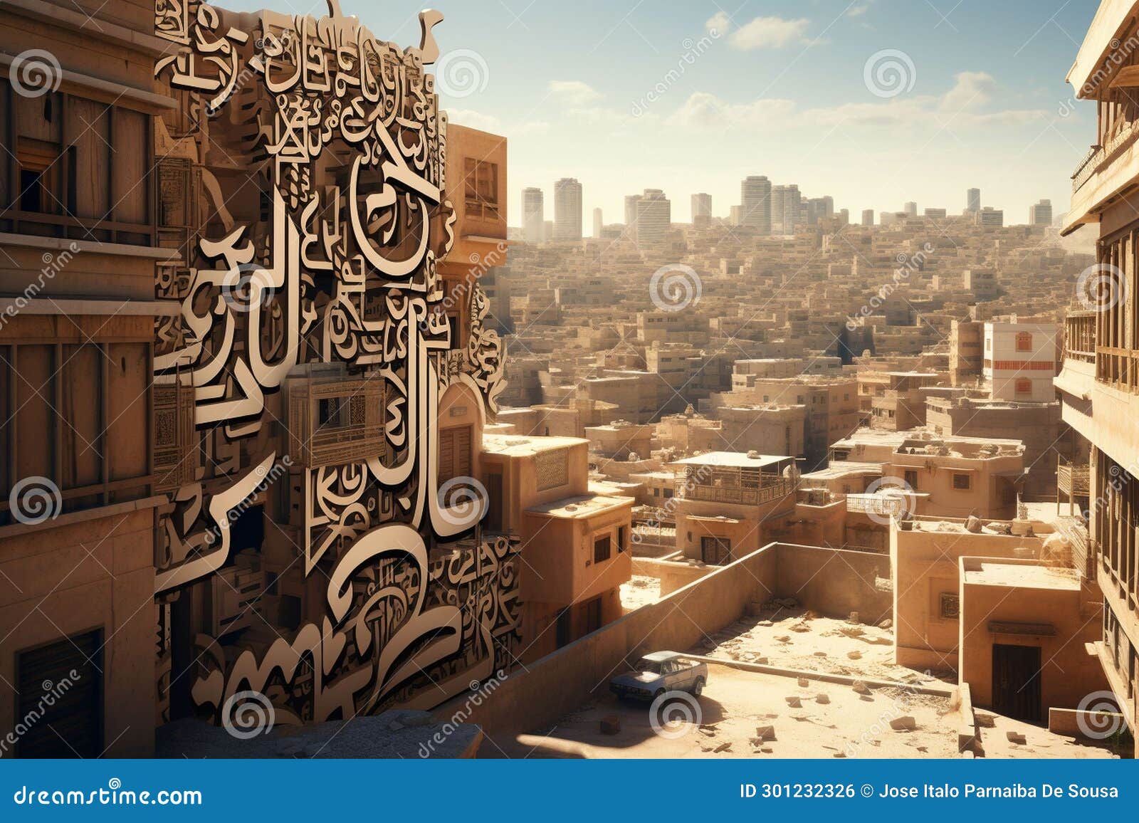Arabic Language Calligraphy Integrated into Stock Illustration ...