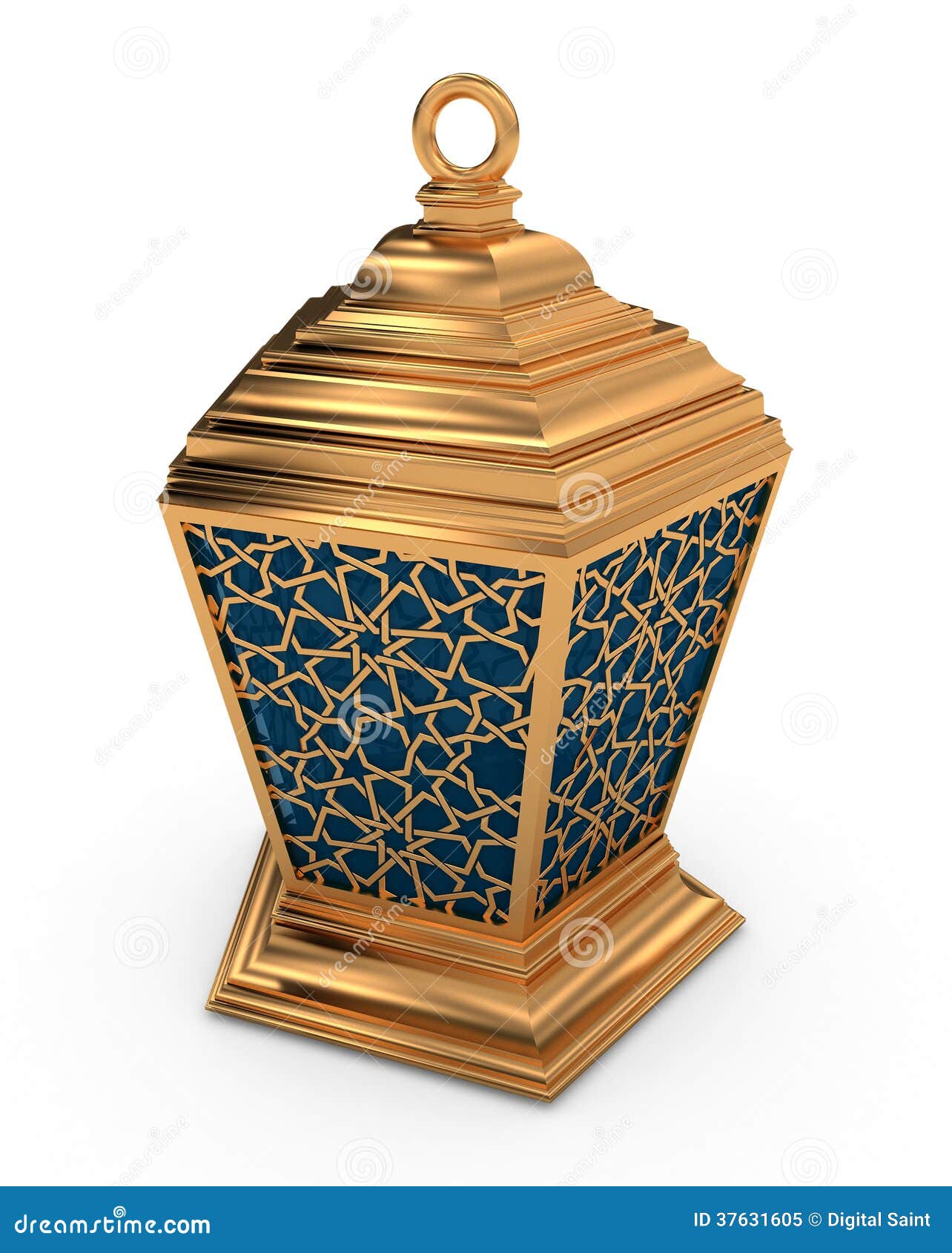 Arabic Lantern with Arabesque Pattern Stock Illustration - Illustration ...