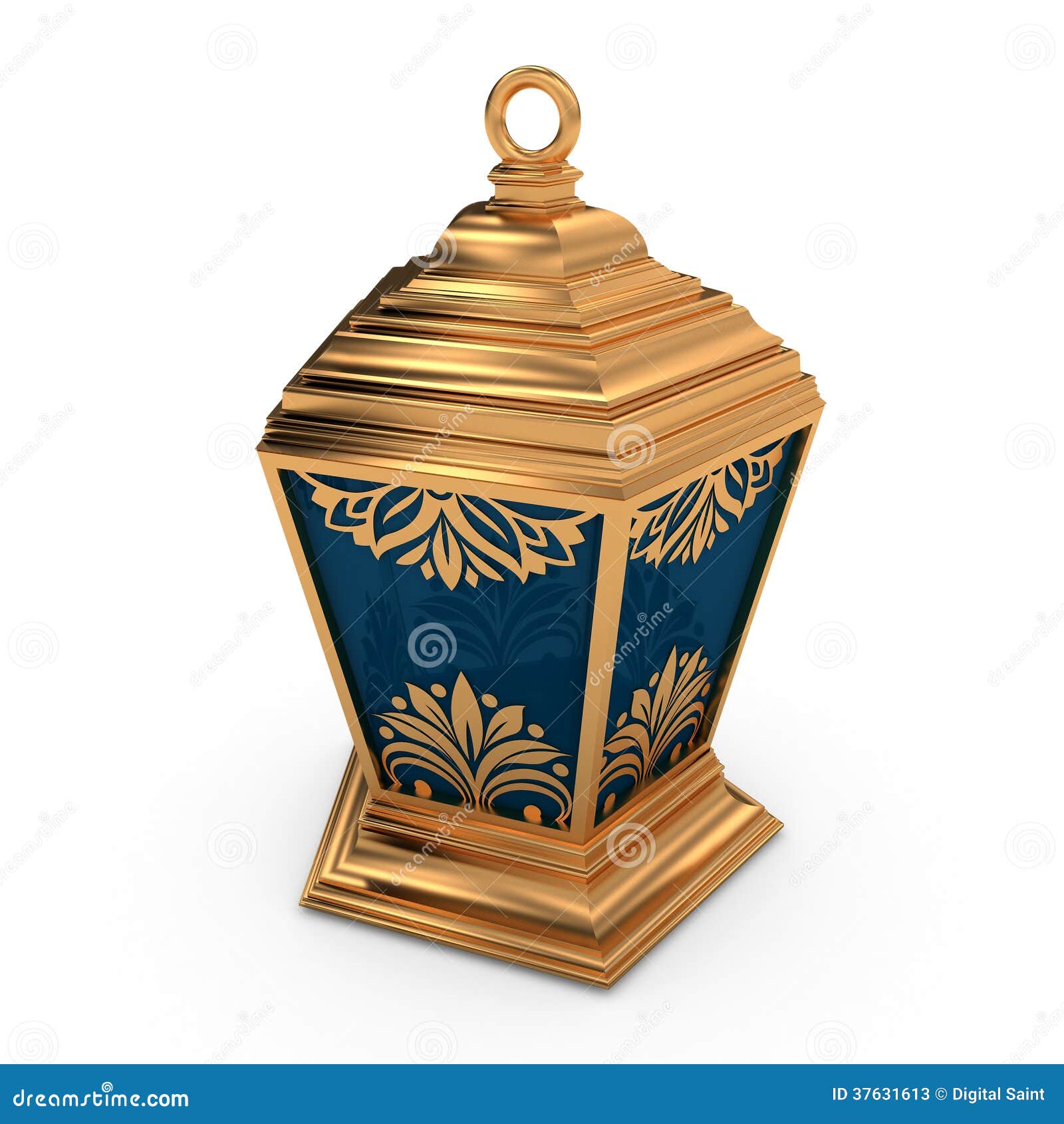 Arabic Lantern with Floral Motifs Stock Illustration - Illustration of ...