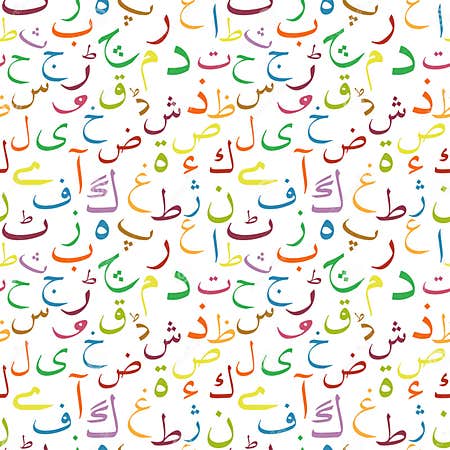 Urdu Letters Seamless Pattern Stock Vector - Illustration of urdu, arab ...