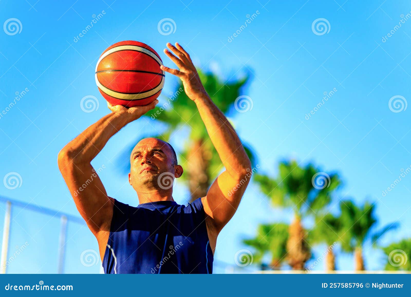 Arabic Man Athlete Man Playing Basketball Outdoors Stock Photo - Image ...