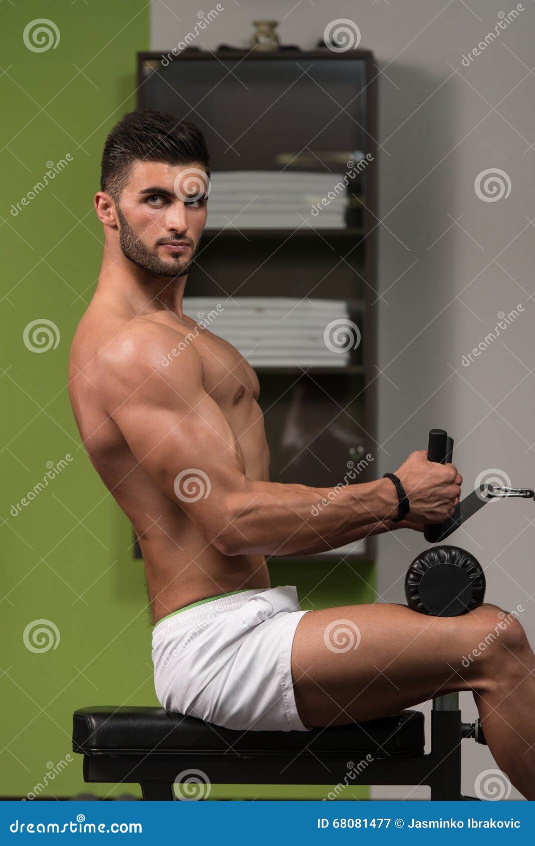 Arabic Man Doing Heavy Weight Exercise for Back Stock Image - Image of ...