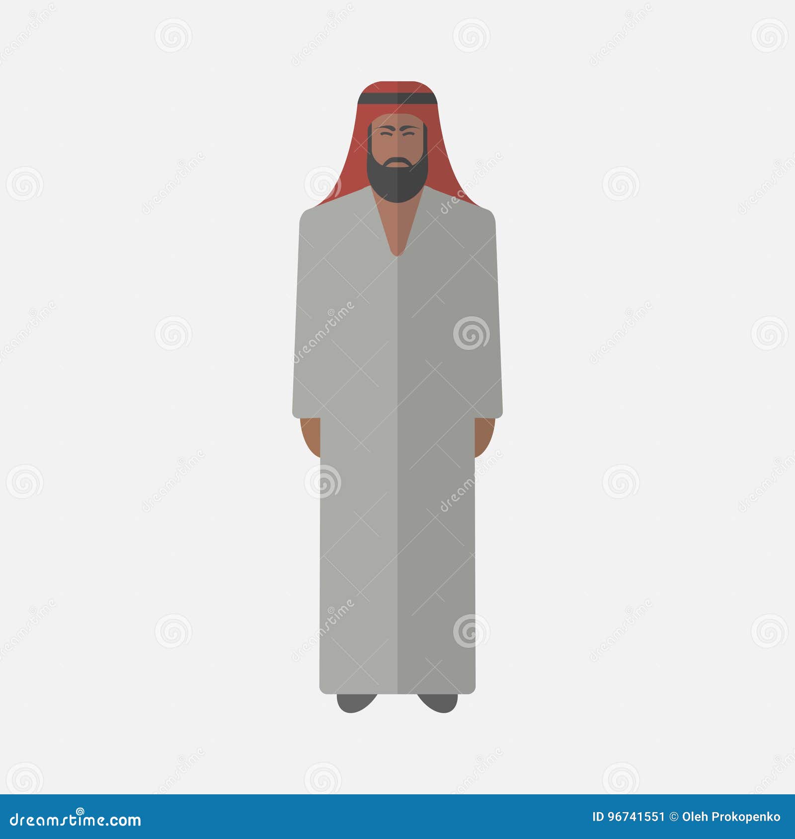 Arabic man, flat icon. stock vector. Illustration of isolated - 96741551