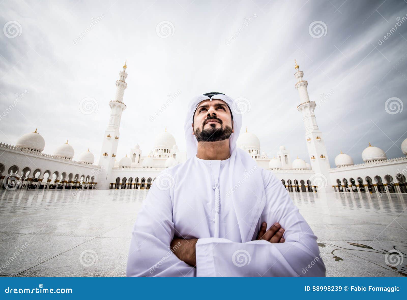 Arabic man at the mosque stock image. Image of blue, horizontal - 88998239
