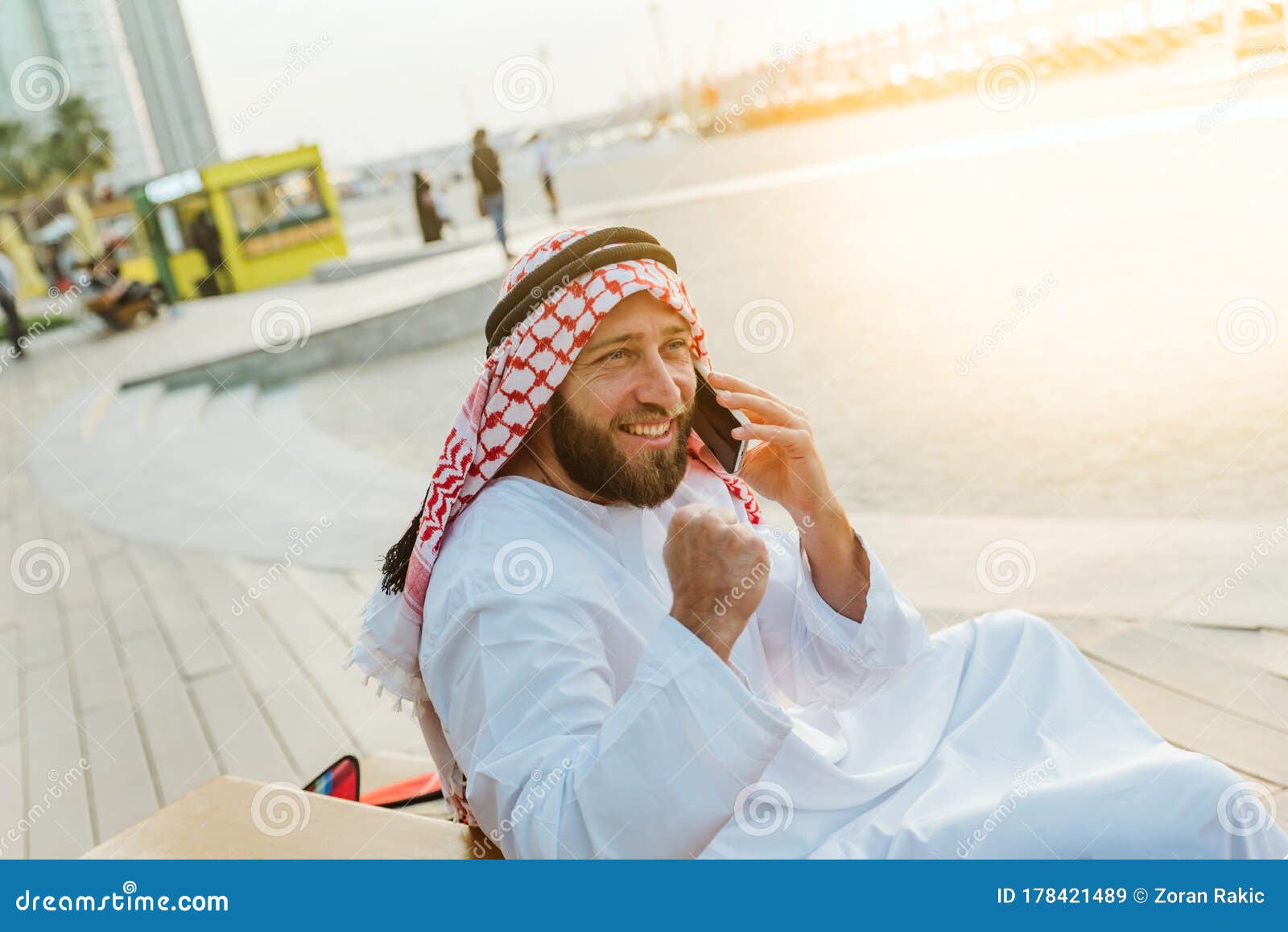 Arabic man on the phone stock image. Image of business - 178421489