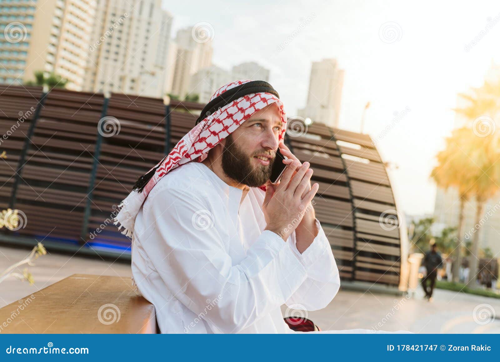 Arabic man on the phone stock image. Image of arab, eastern - 178421747