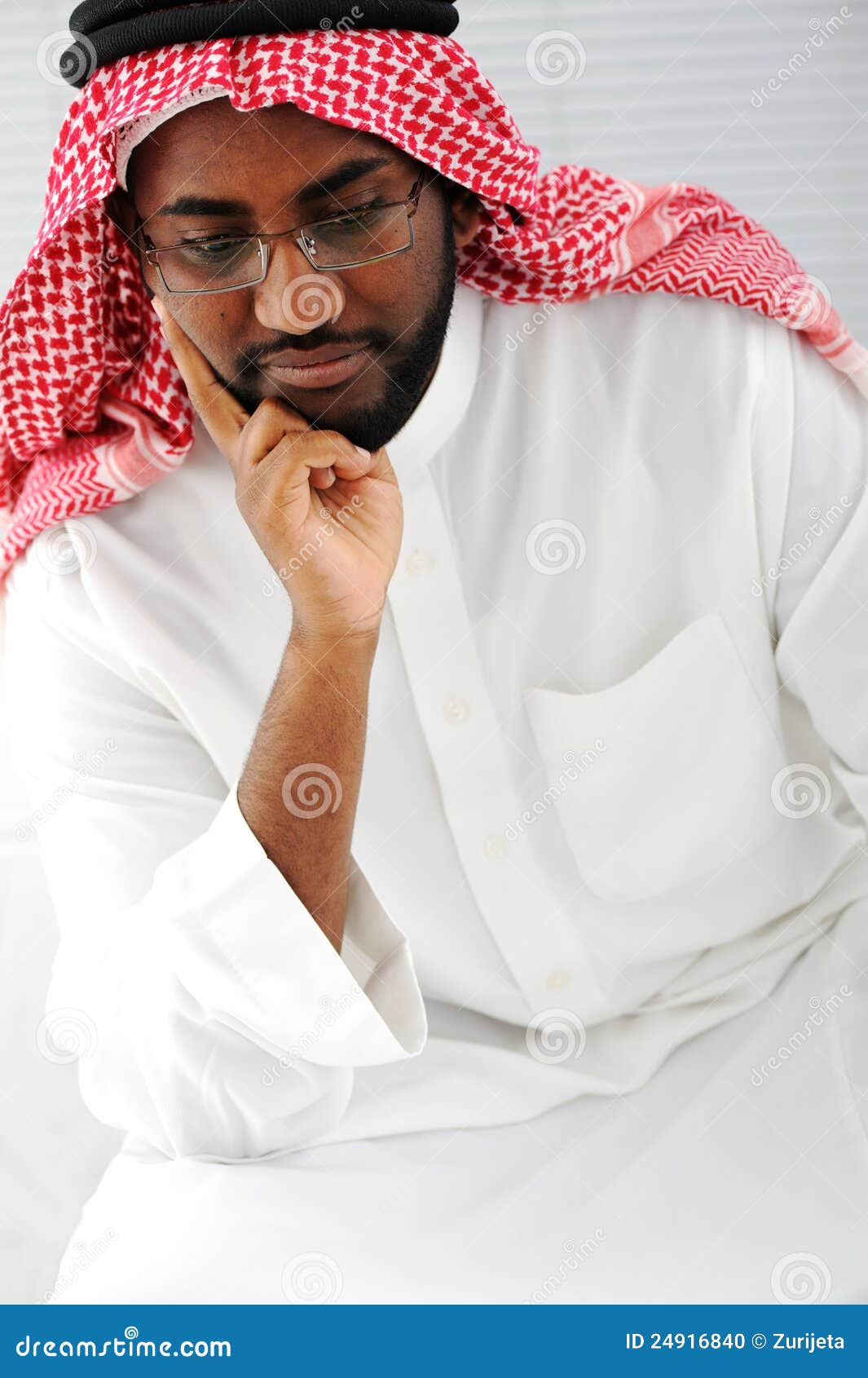 Arabic man thinking stock photo. Image of formal, career - 24916840