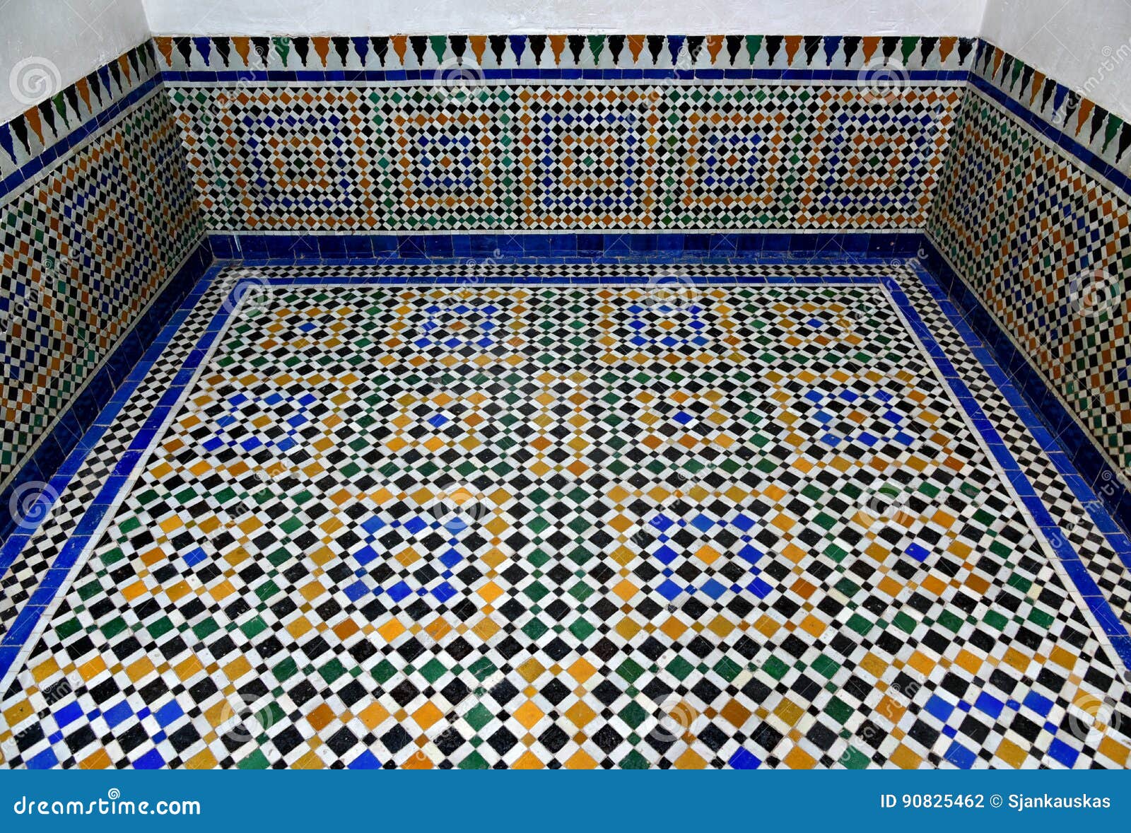 Arabic Marble Floor Mosaic Tile Background Bahia Palace Floor Stock ...