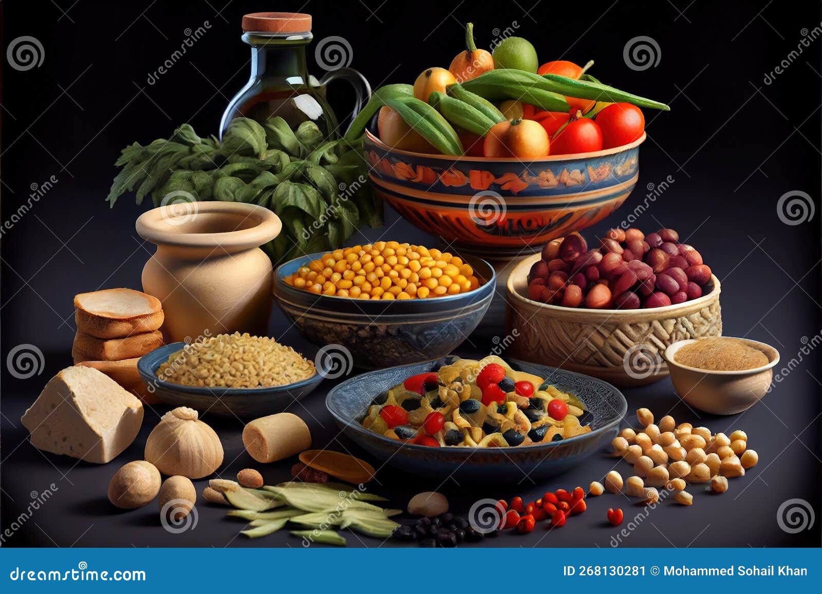 Arabic Market with Spices and Herbs AI Generative Stock Illustration ...