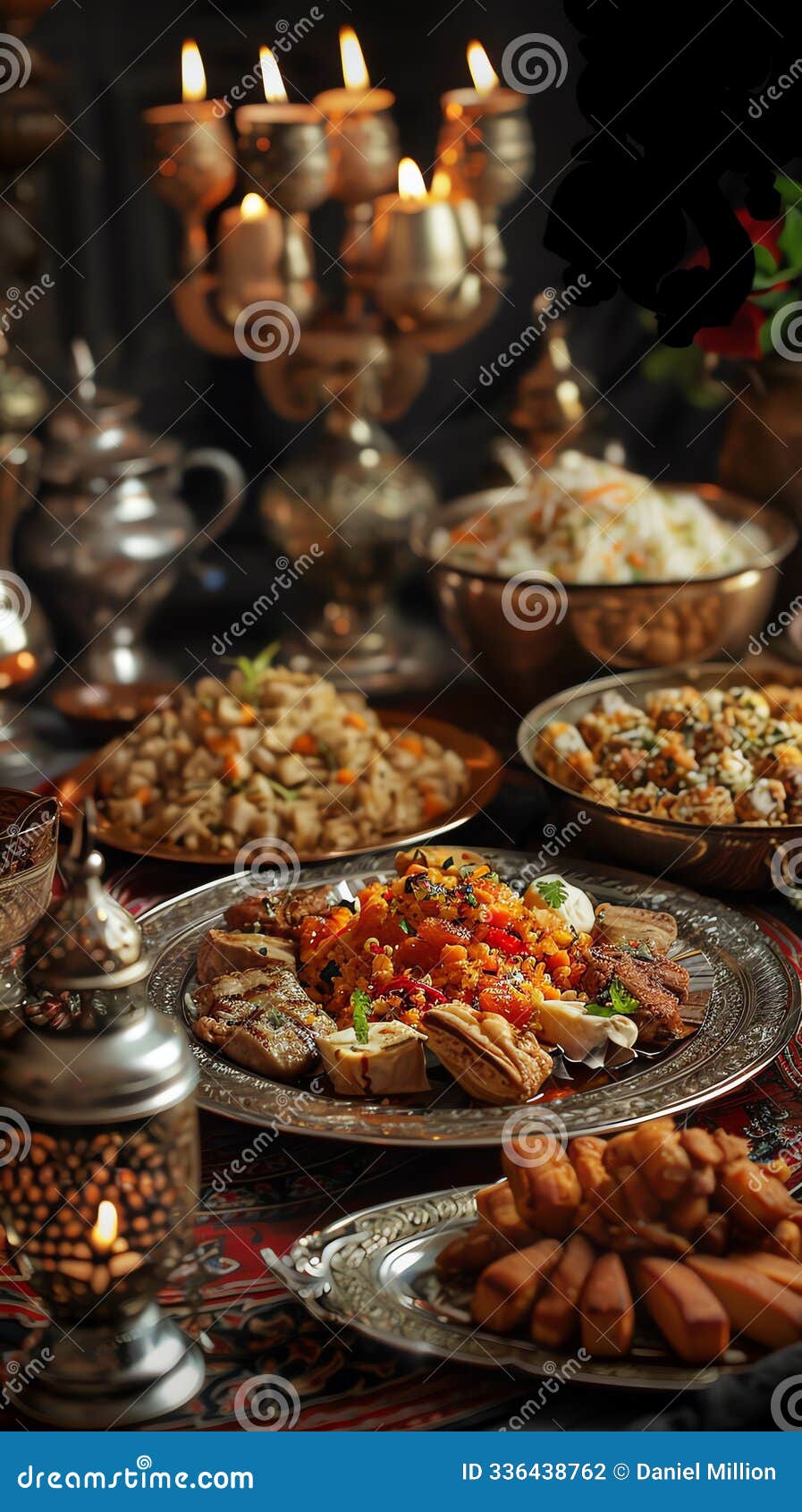 Arabic Meal on Table Islamic Arabic Food Stock Illustration ...