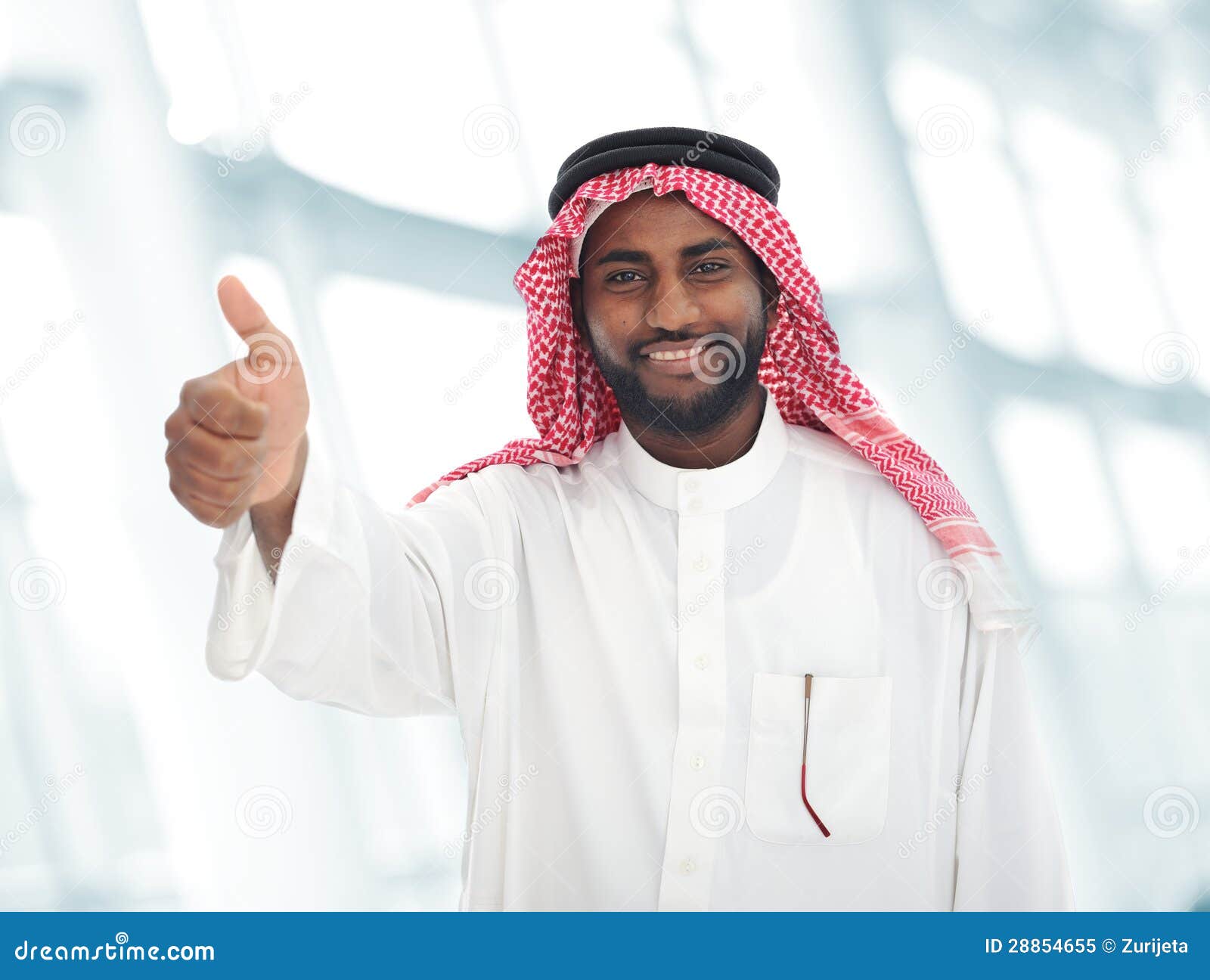 Arabic Middle Eastern Man with Thumb Up Stock Image - Image of ...