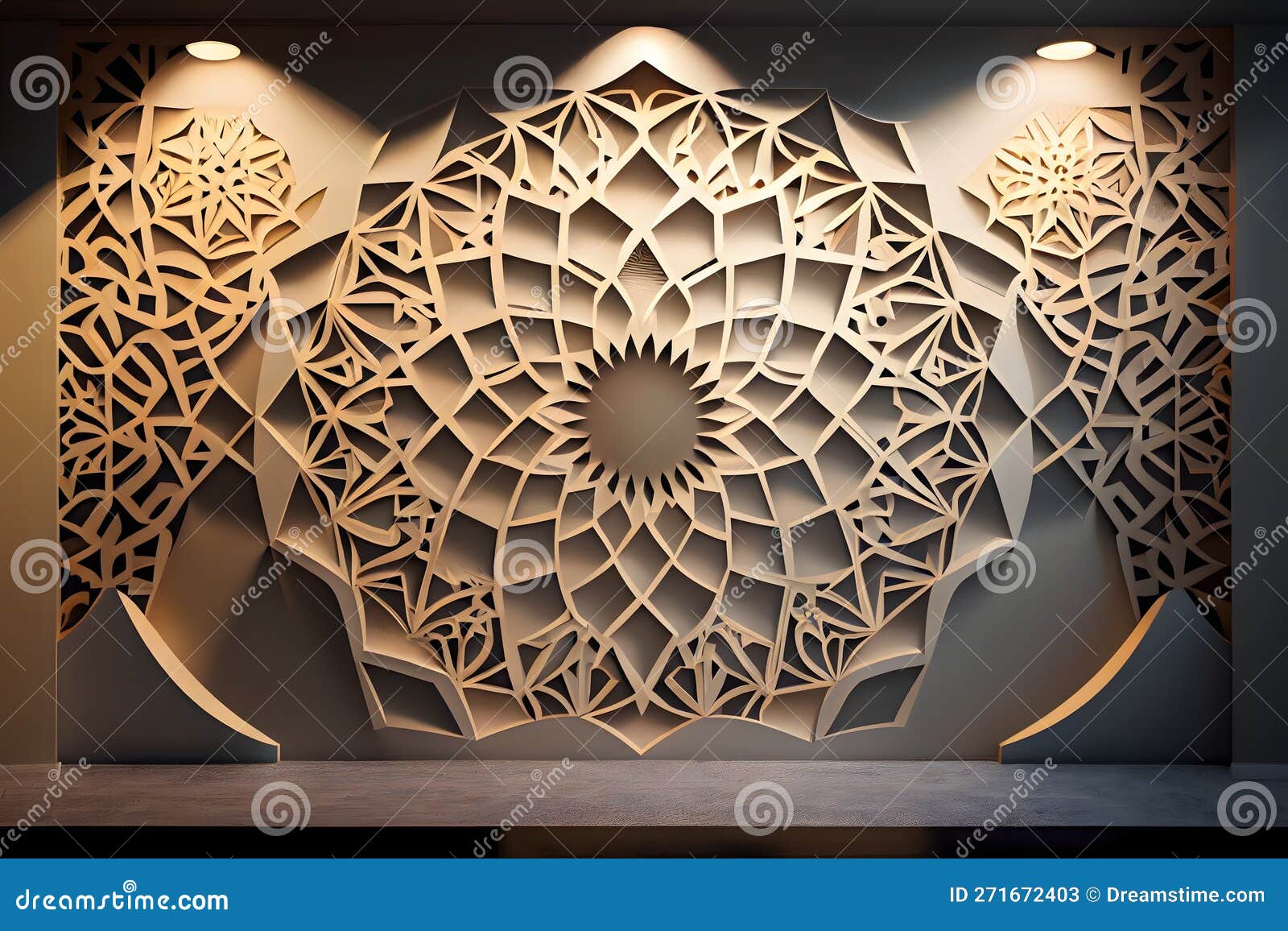 Arabic Mosaic Background, Islamic Pattern on Wall with Sunlight, Ai ...