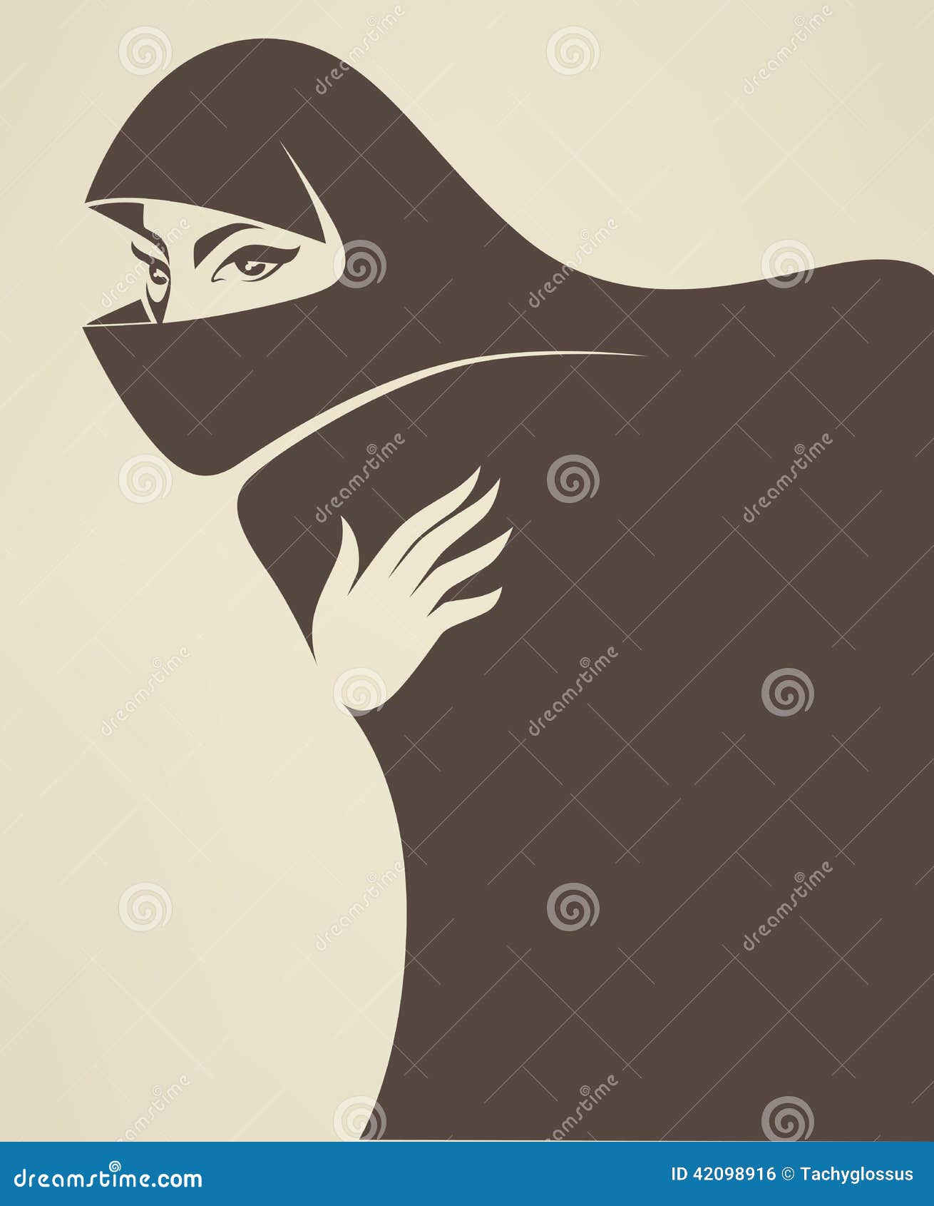 Arabic Muslim Woman In Burka , Isolated Cartoon Vector | CartoonDealer ...