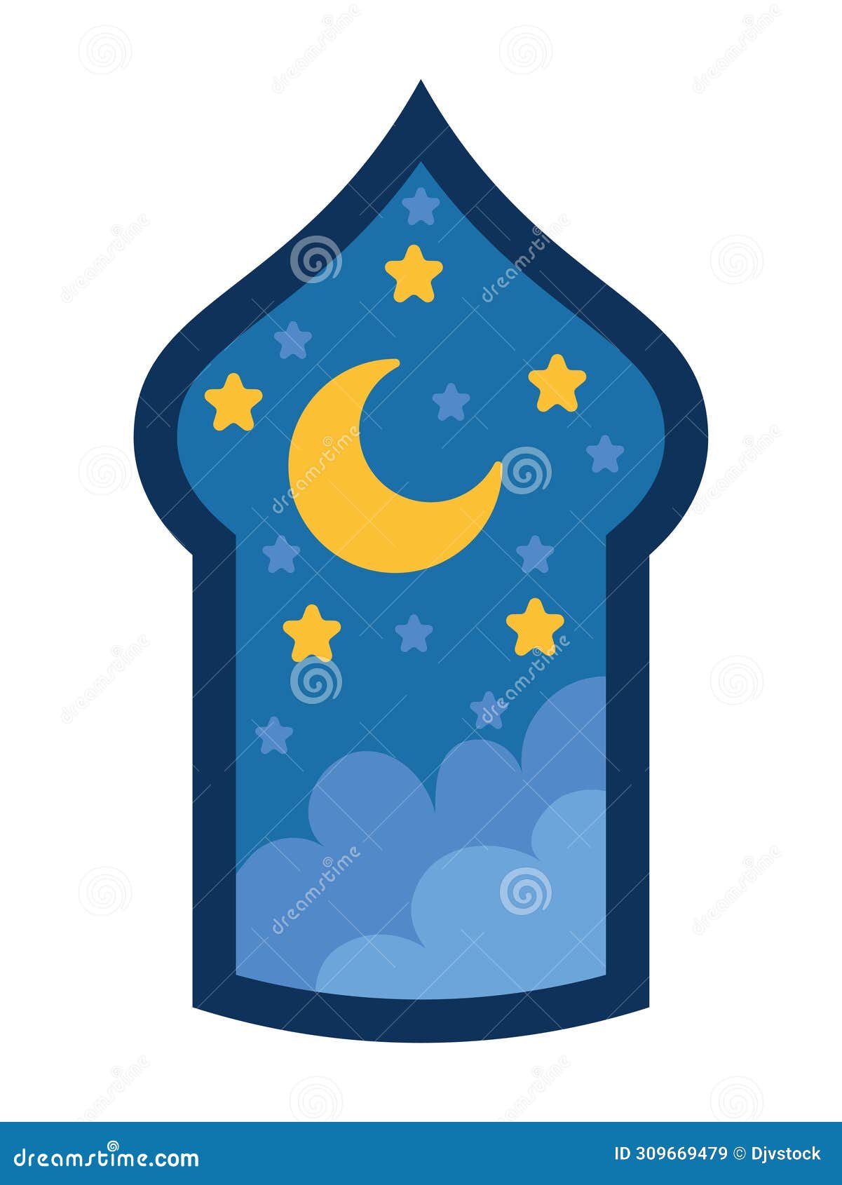 Arabic night frame stock vector. Illustration of ramazan - 309669479