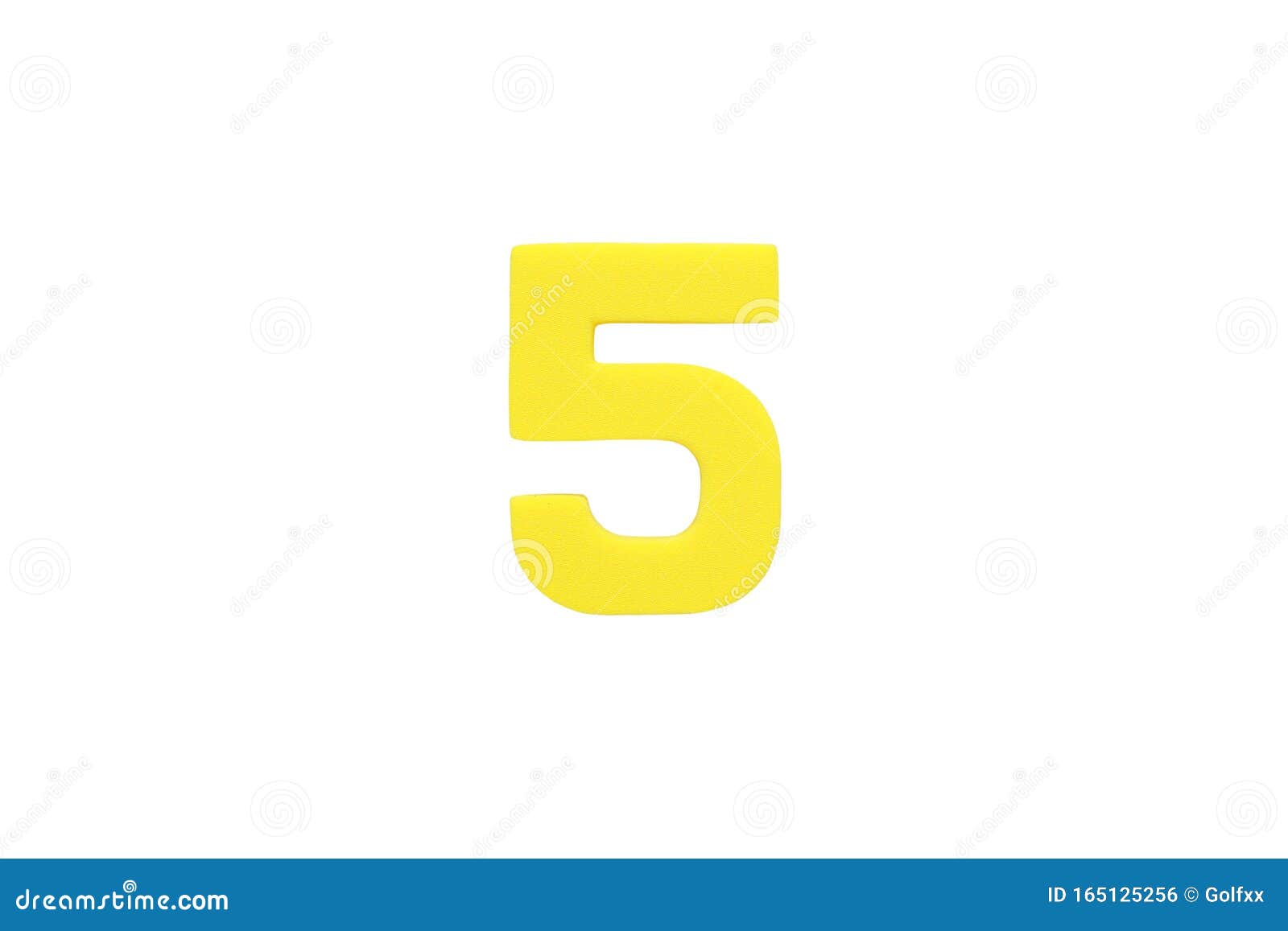 Arabic Number 5 Symbol of Sponge Rubber Isolated Over White Background ...