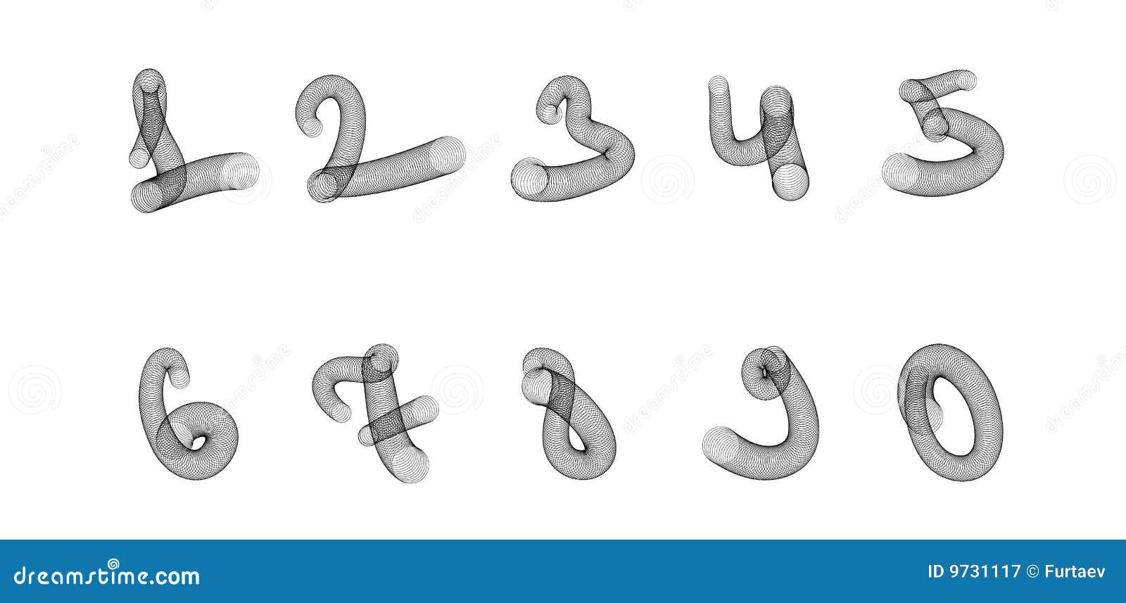 Arabic numerals stock vector. Illustration of numbers - 9731117