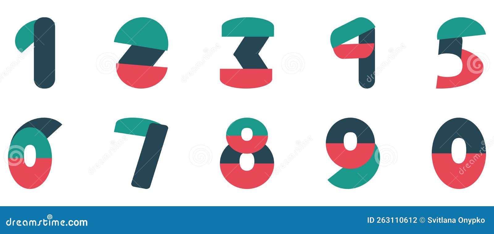 Arabic Numerals in Bauhaus Style Stock Vector - Illustration of vector ...