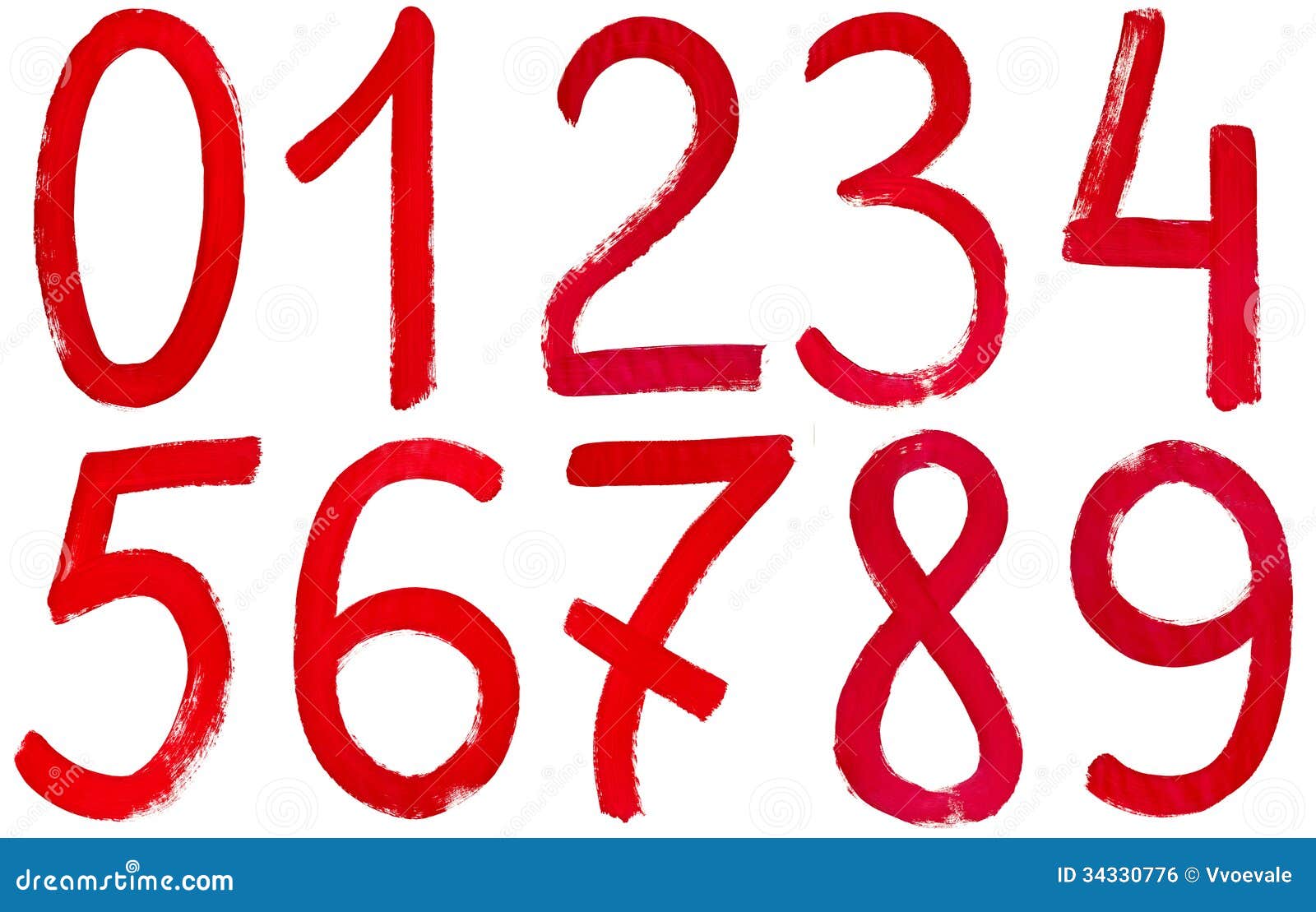 Arabic Numerals Hand Written by Red Paint Stock Illustration ...