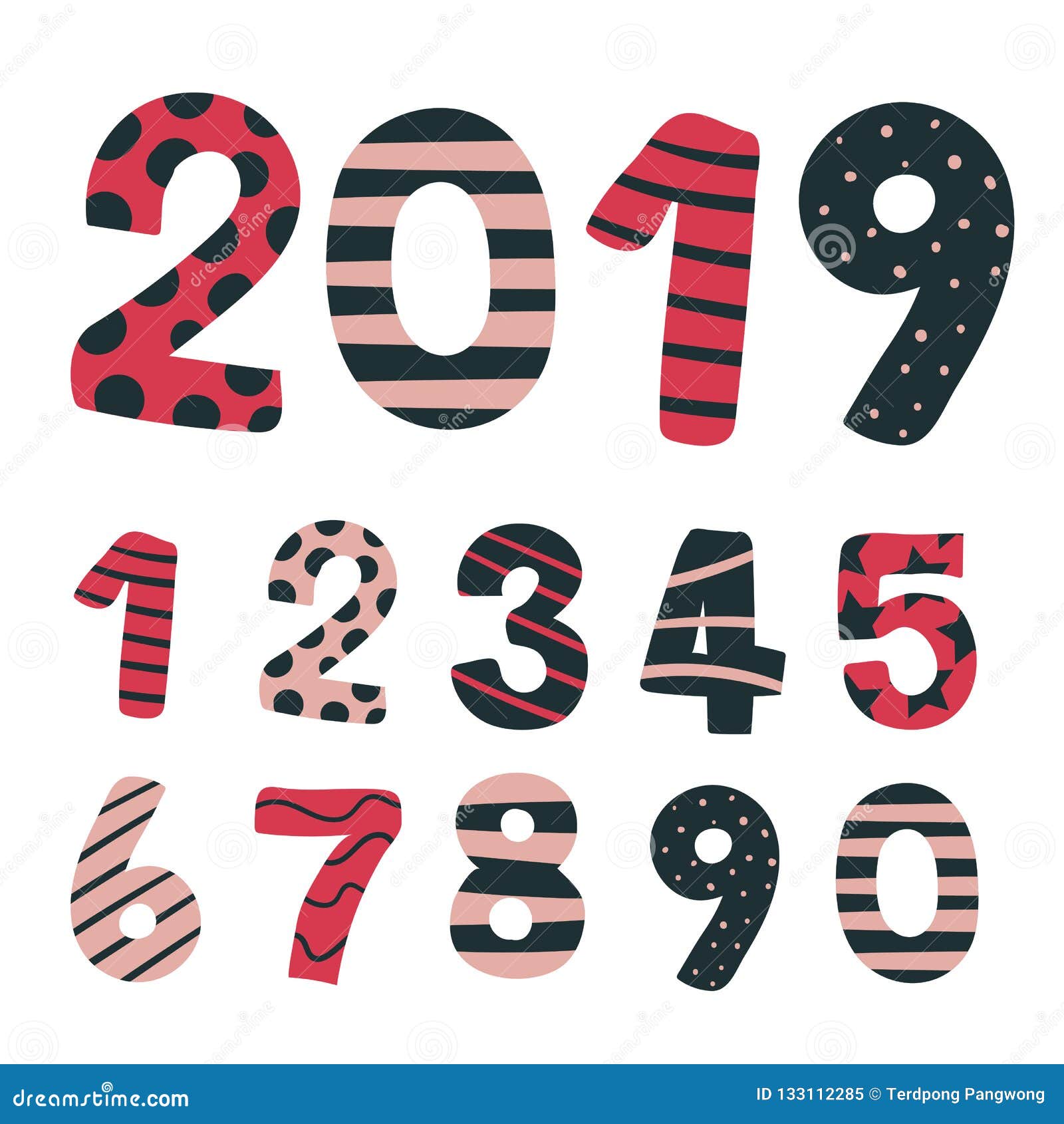 Arabic Numerals Vector Design Stock Vector - Illustration of font ...