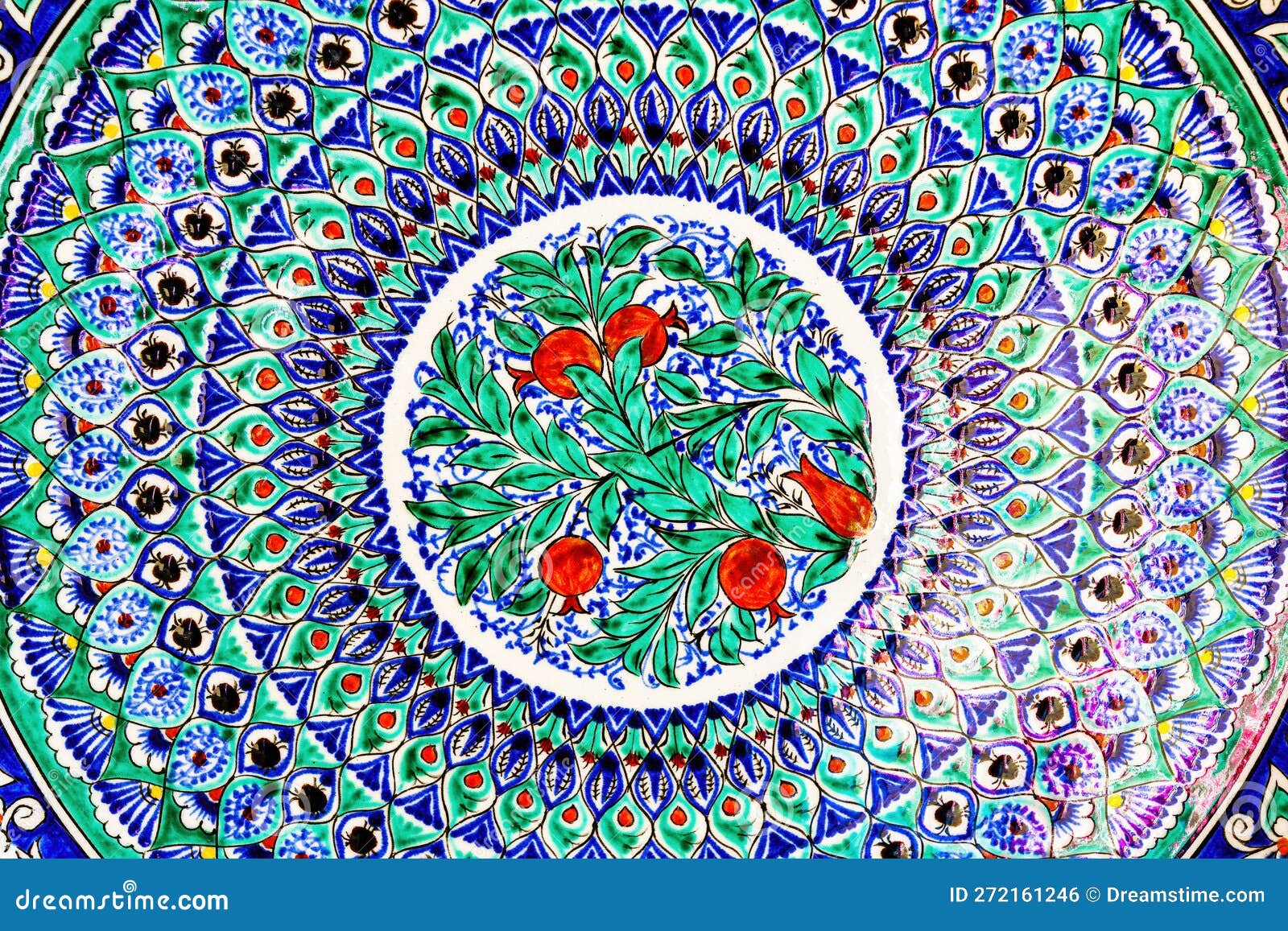 Arabic Painted Ceramic Plates Abstract Background. Stock Photo - Image ...