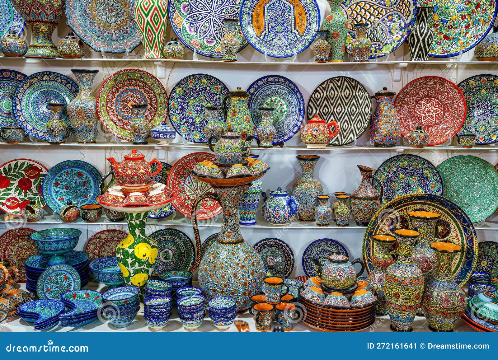Arabic Painted Ceramic Plates and Crockery. Stock Image - Image of dish ...