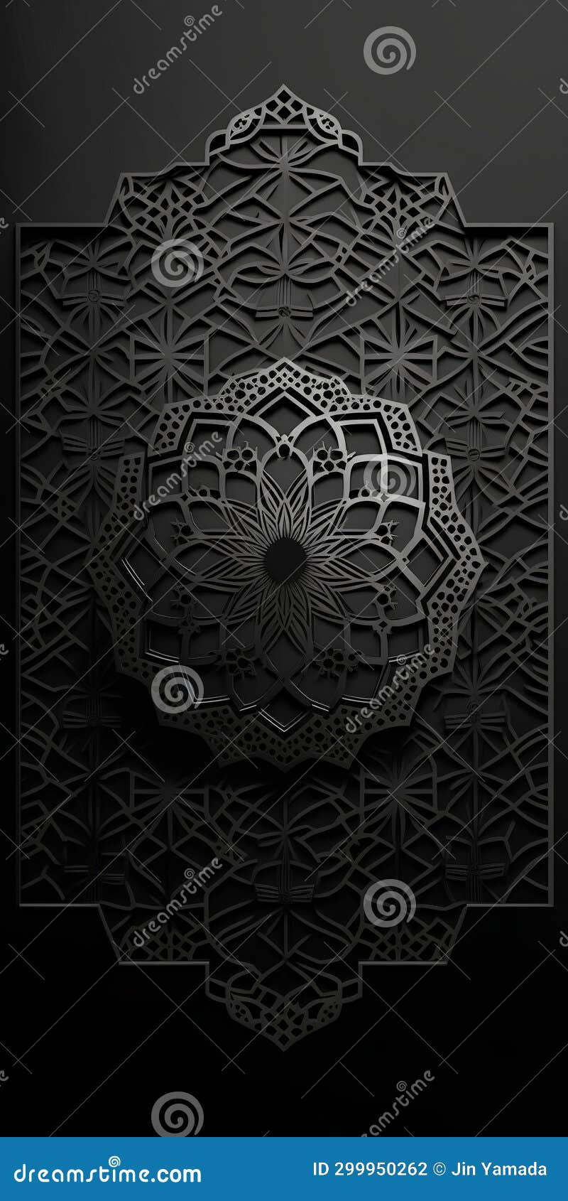 Arabic Pattern on Black Background. 3d Vector Illustration. Template ...