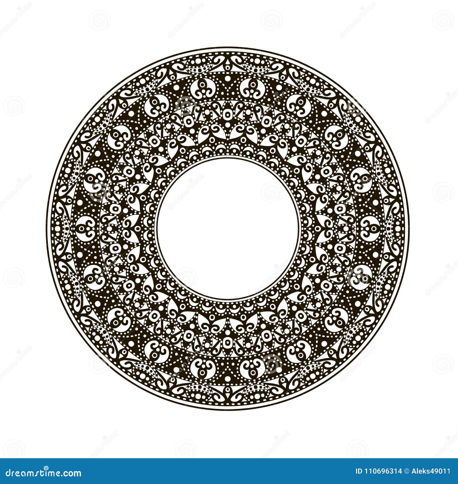 Arabic Pattern in the Circle Stock Vector - Illustration of floral ...
