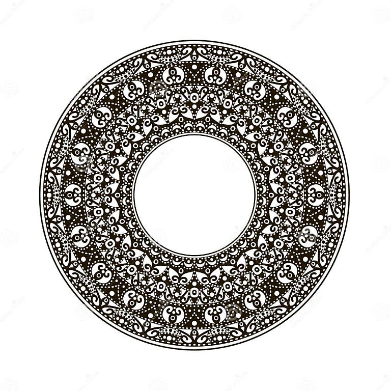Arabic Pattern in the Circle Stock Vector - Illustration of floral ...