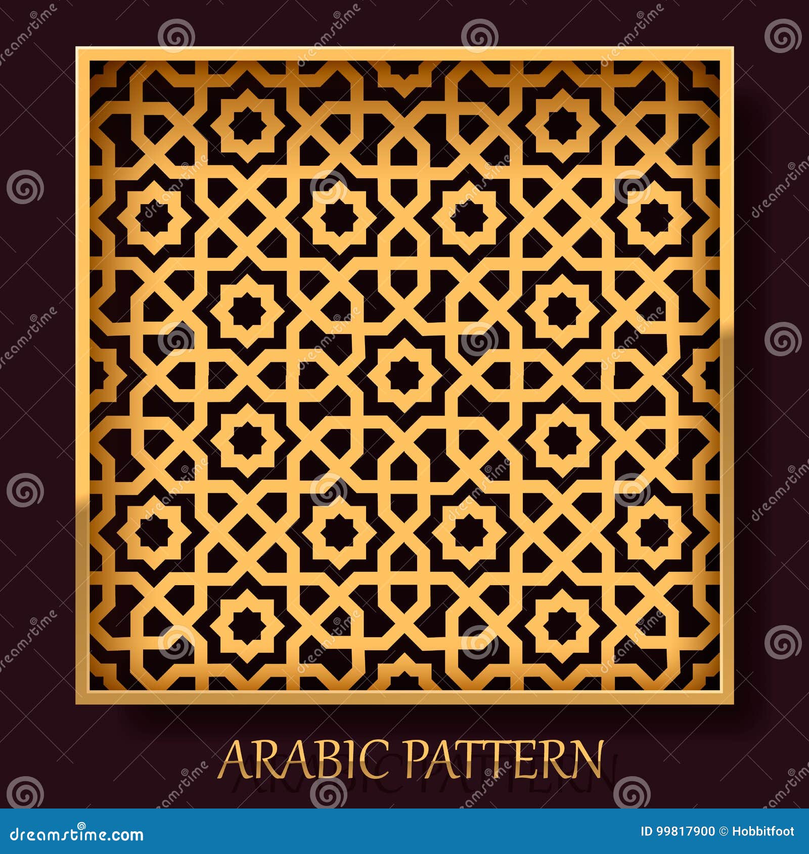 Arabic Pattern Frame Background. Stock Vector - Illustration of asia ...
