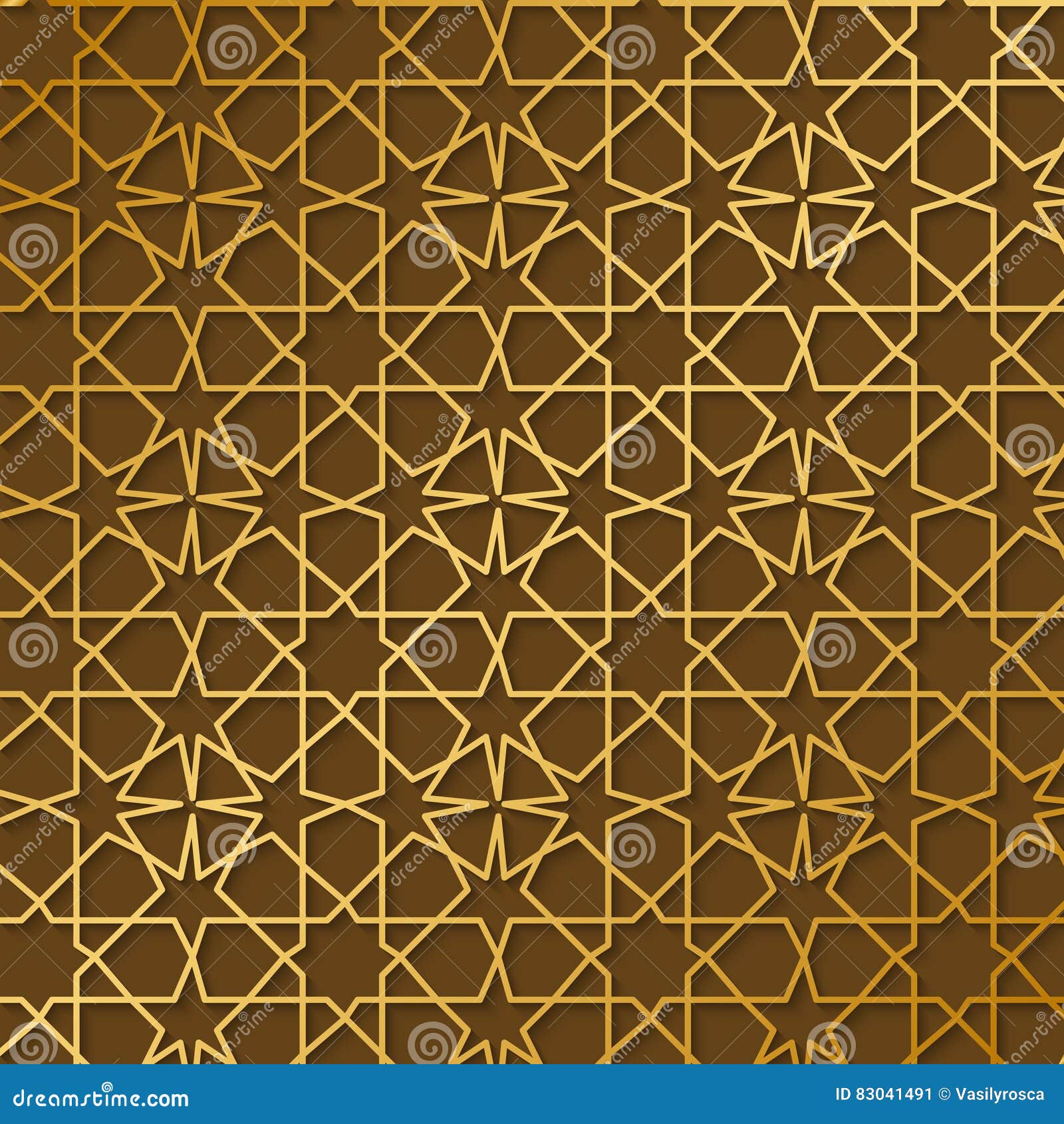 Arabic Pattern Gold Style. Traditional Arab East Geometric Decorative ...