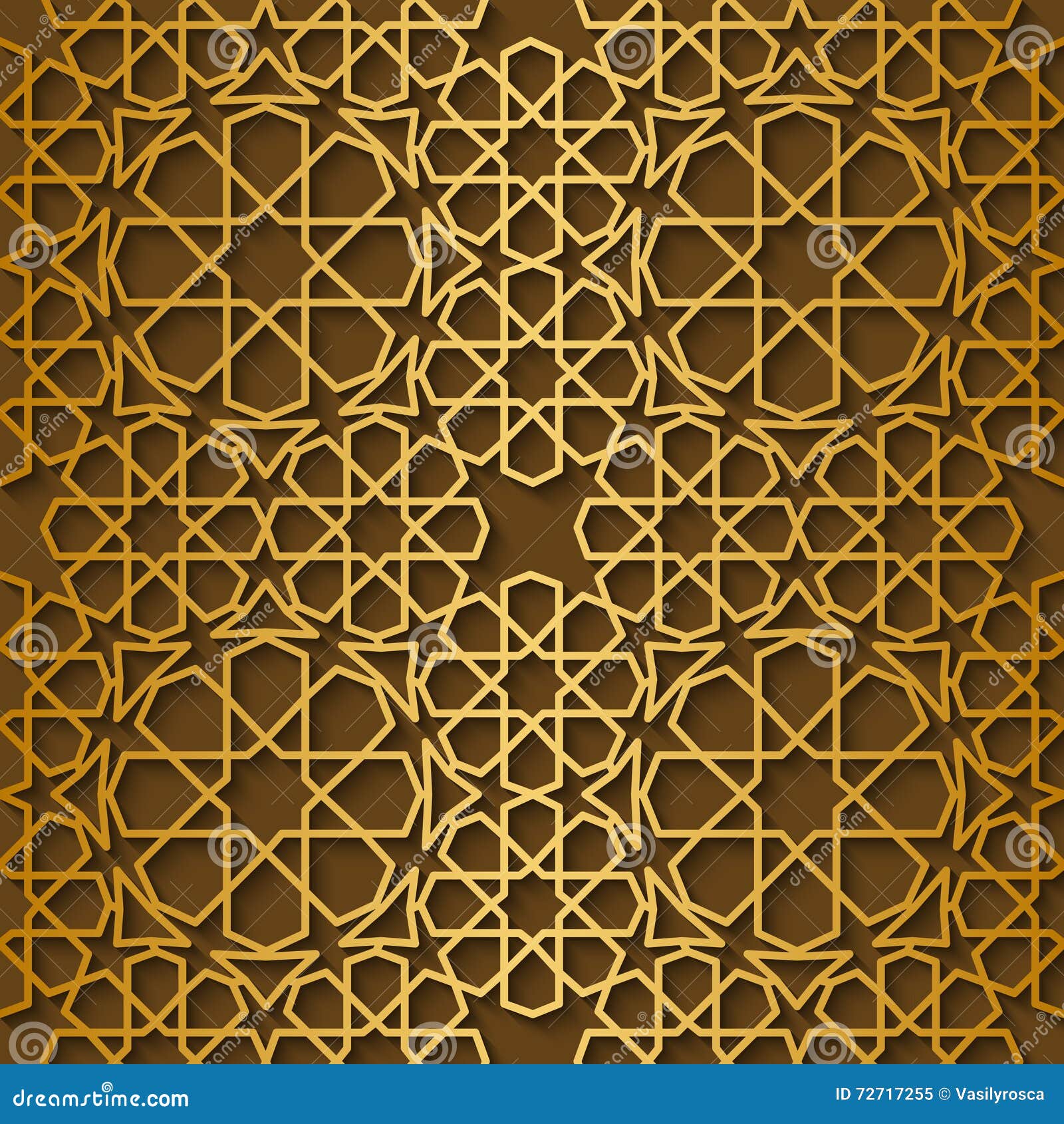 Arabic Pattern Gold Style. Traditional East Geometric Decorative ...