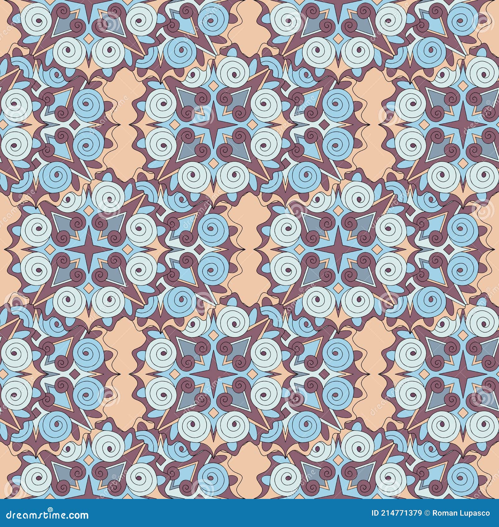 Arabic Pattern, Outline Hand Drawn Style Stock Vector - Illustration of ...