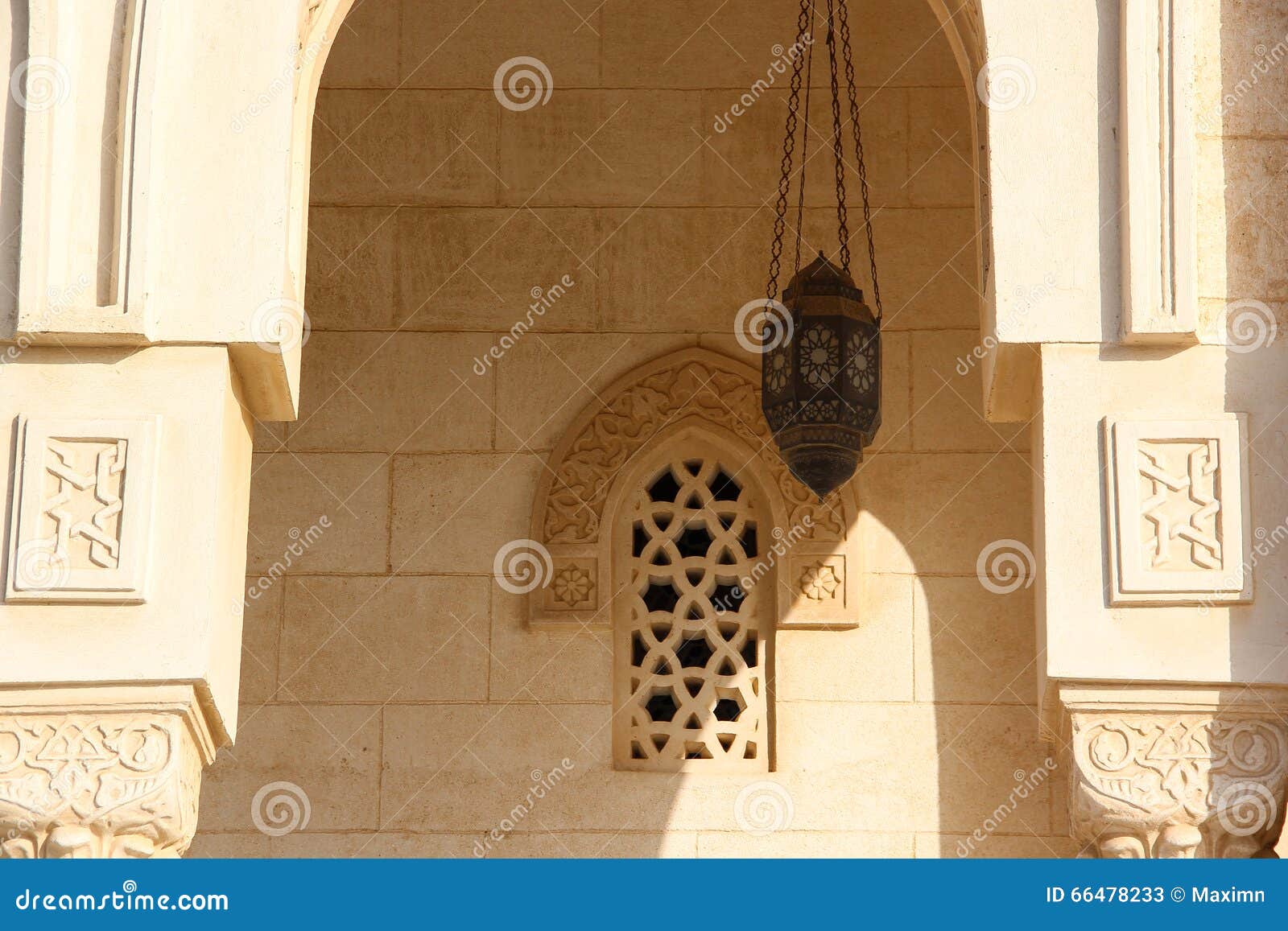 Arabic Patterned Narrow Window on an Old Stone Wall with an Ancient ...