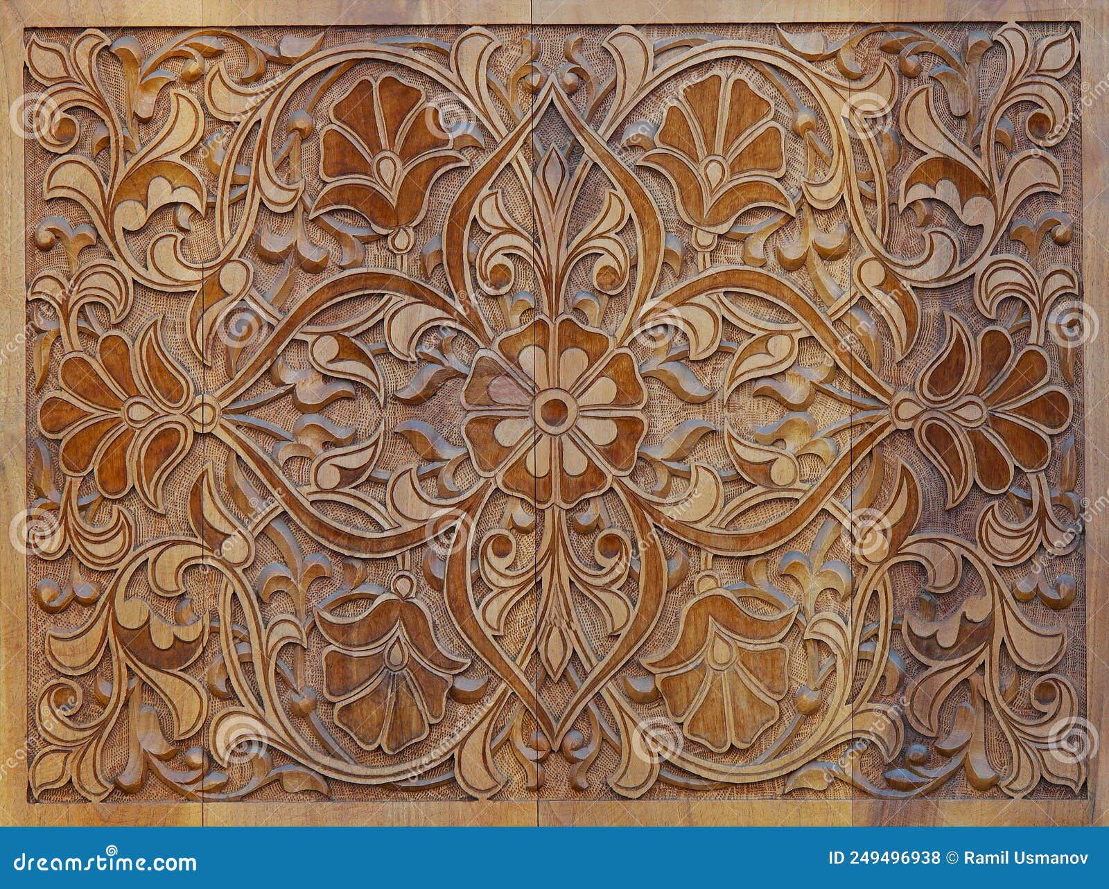 Arabic Patterns Carved from Wood on the Door. Stock Photo - Image of ...