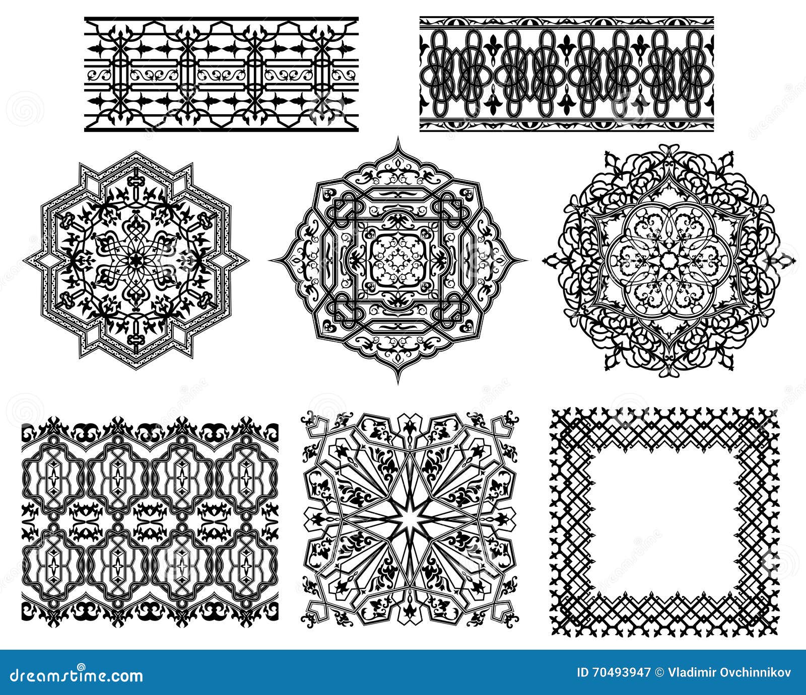 Arabic Patterns Set stock vector. Illustration of element - 70493947