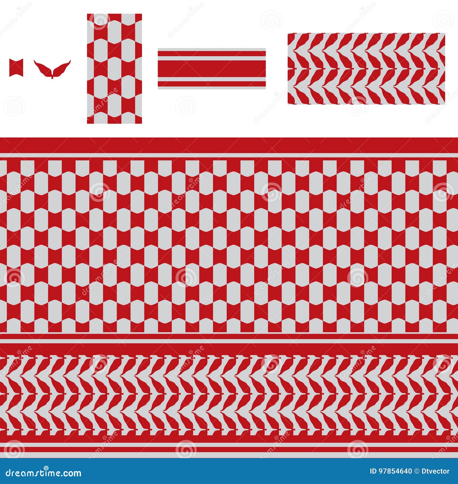 Arabic Shemagh Scraf Seamless Pattern Demo Cartoon Vector ...