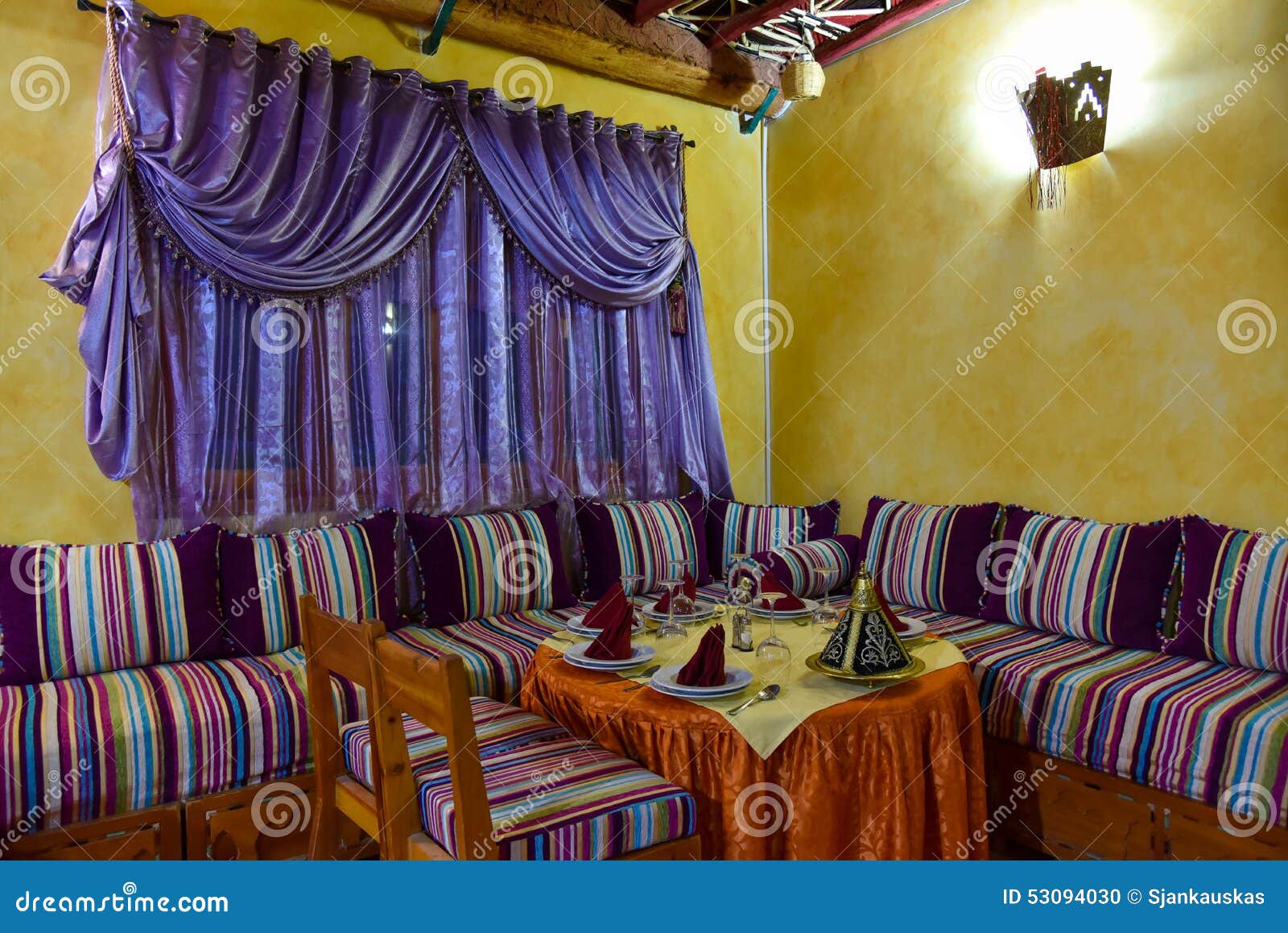 Arabic restaurant stock photo. Image of dinner, indoor - 53094030
