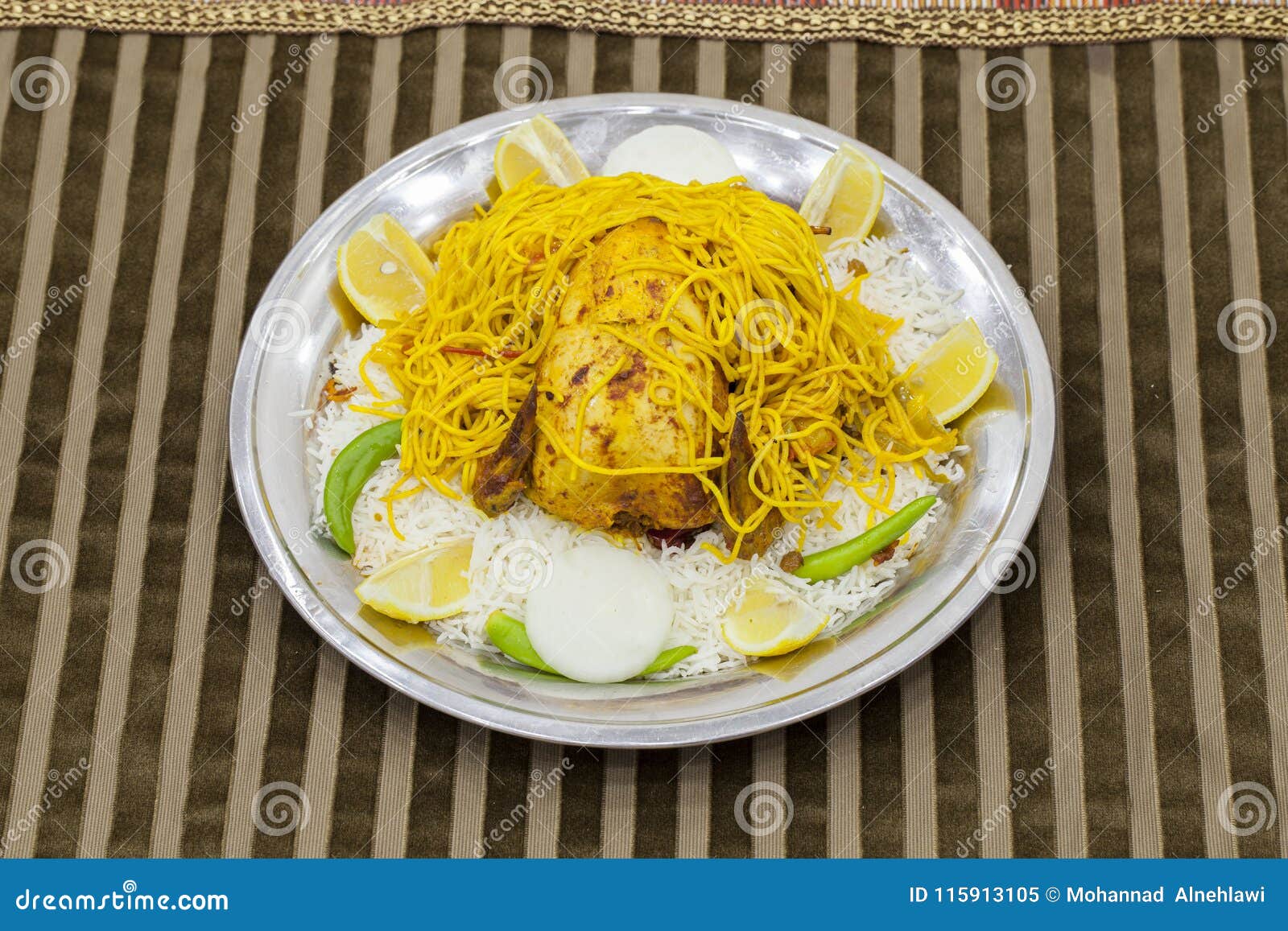Arabic Roasted Chicken with Pasta Stock Image - Image of onion, healthy ...
