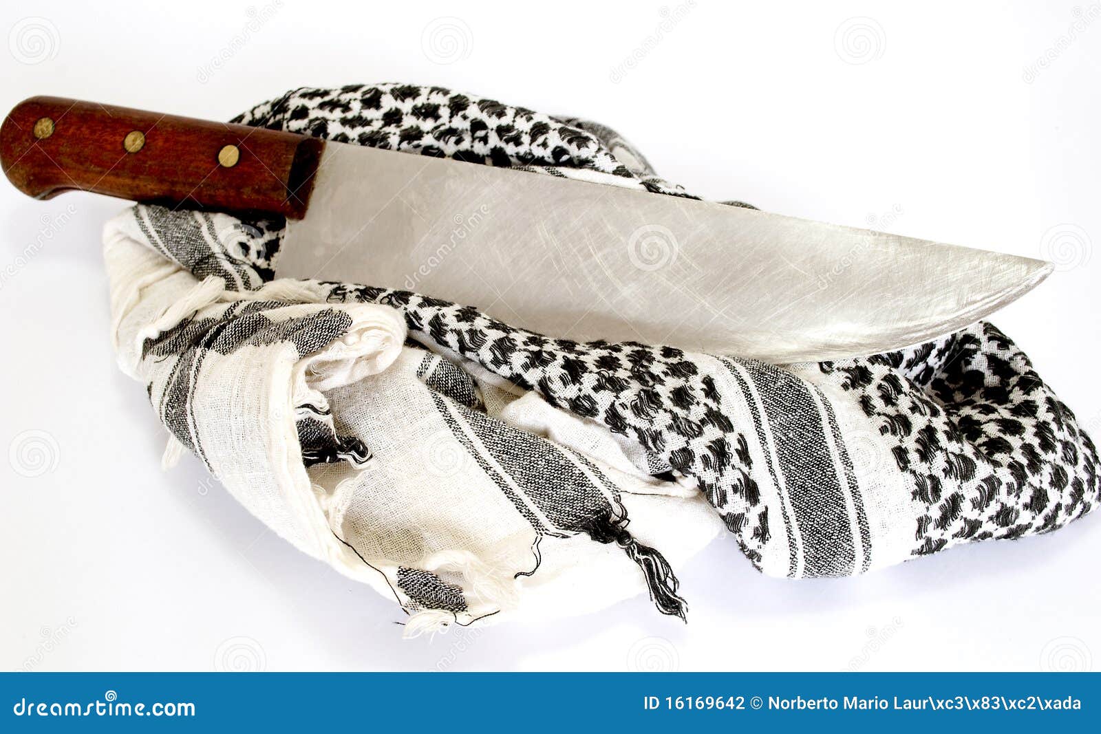 Arabic scarf and knife stock photo. Image of white, check - 16169642