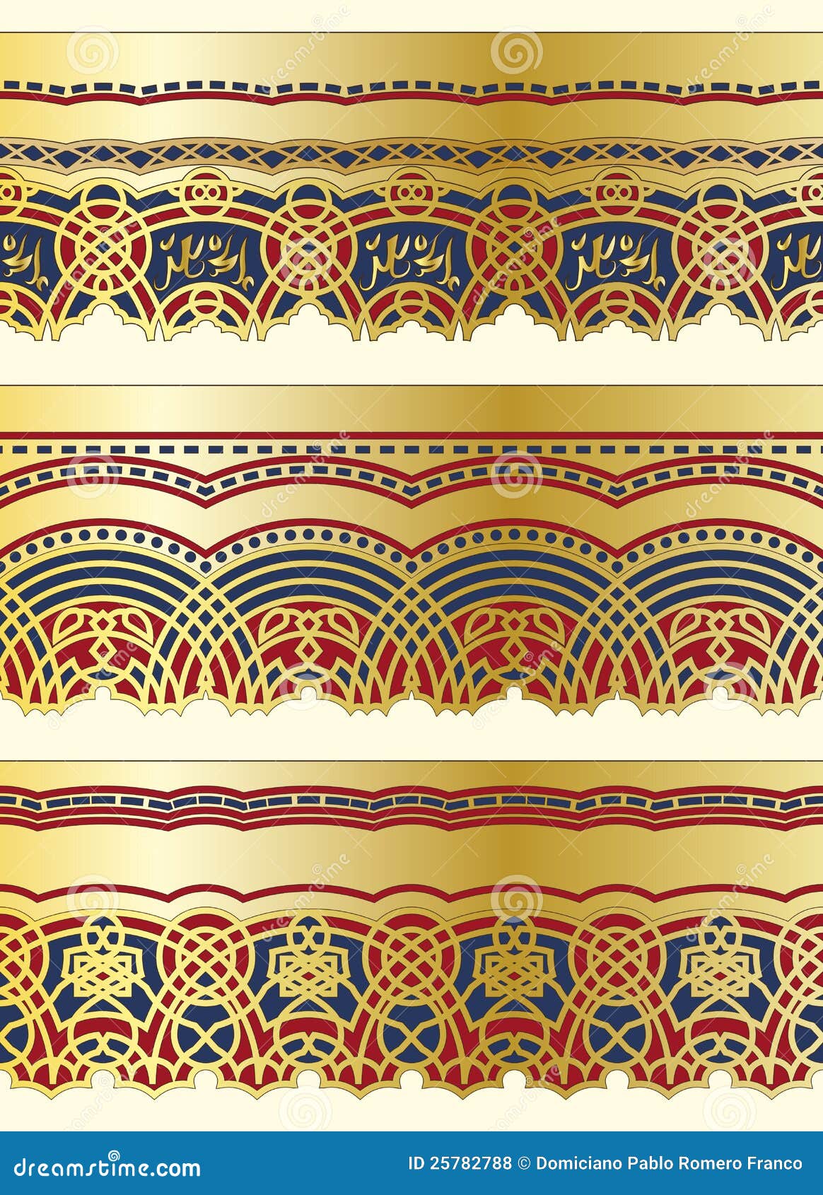 Arabic seamless borders stock vector. Illustration of decorative - 25782788