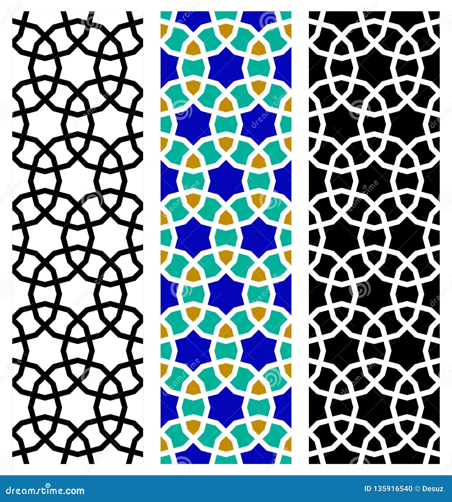 Arabic Seamless Mosaic Pattern Geometric Texture Background Stock ...