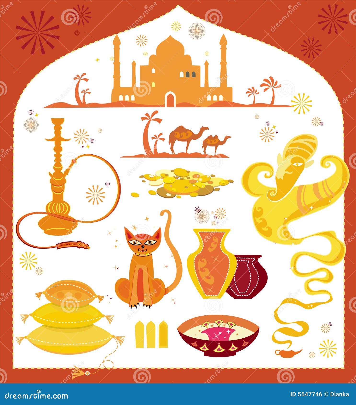 Arabic Set of Design Elements. Stock Vector - Illustration of india ...
