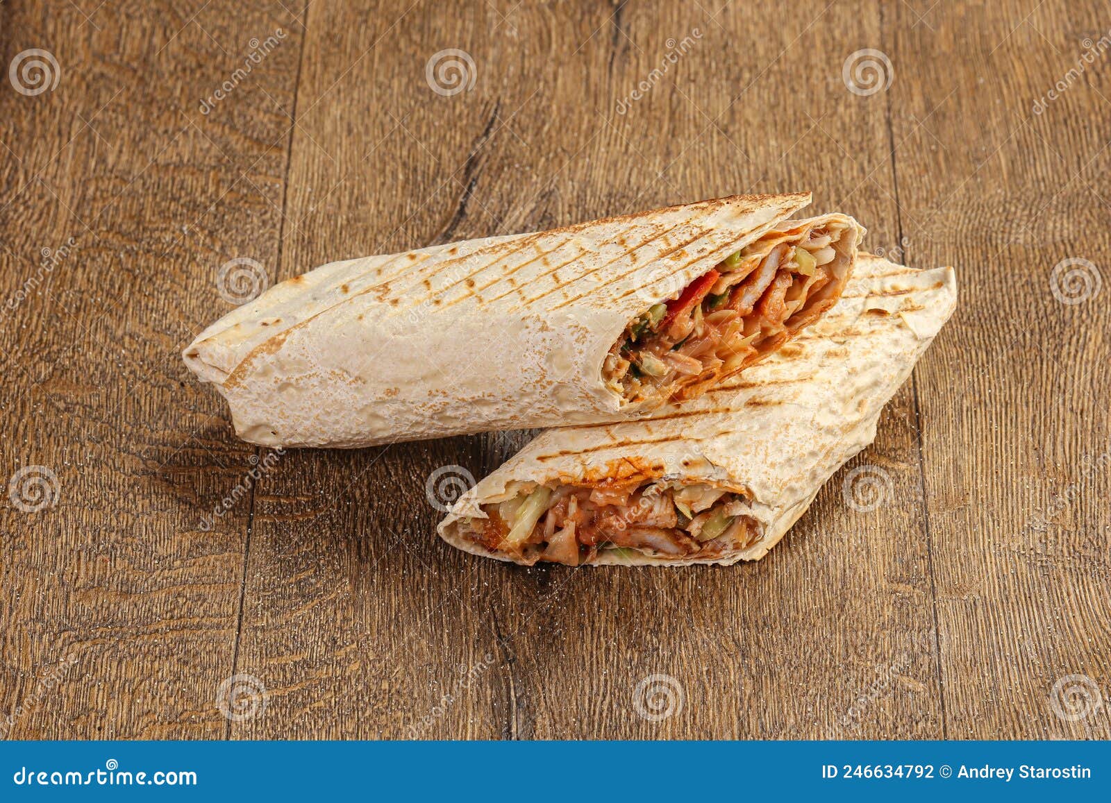 Arabic Shawarma - Roll with Meat Stock Photo - Image of eastern, dinner ...