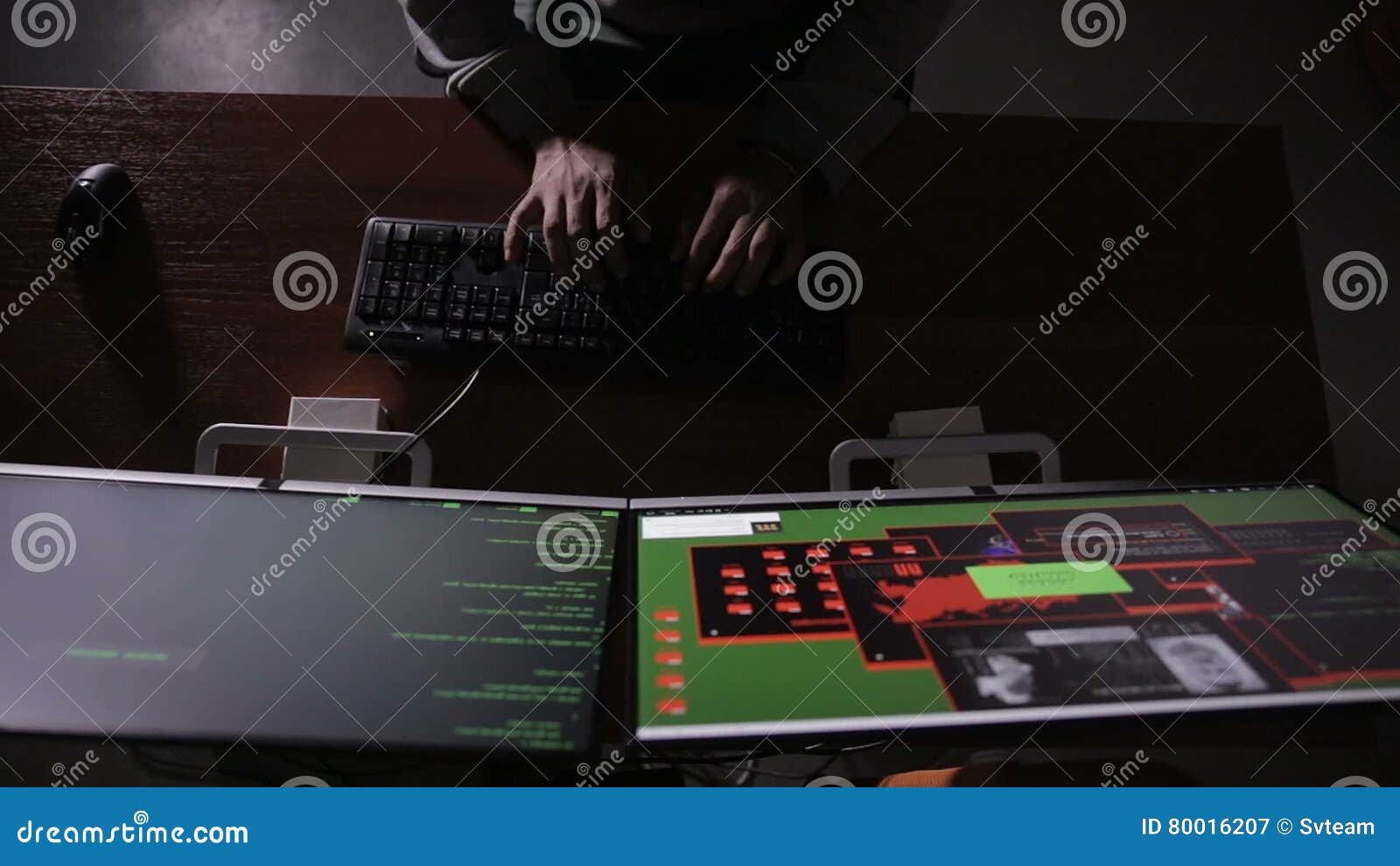 Arabic it Specialist Working on Computer at Night. Hacker Breaking ...