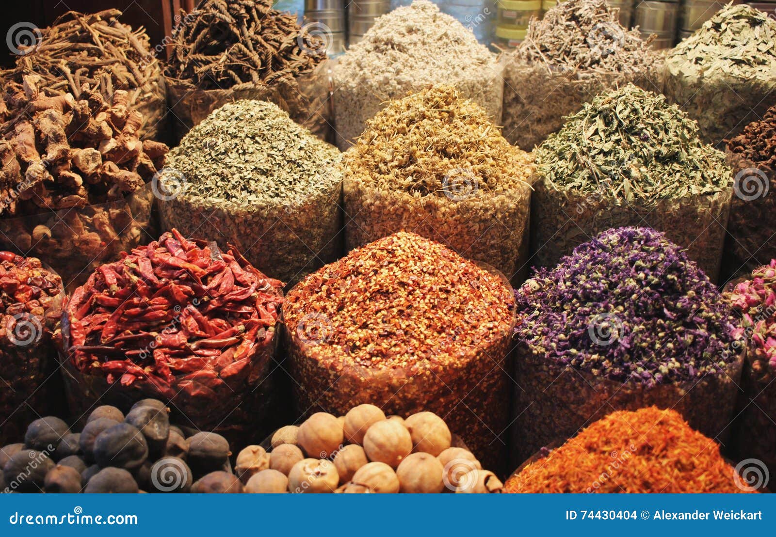 Arabic Spices at Spice Soukh - Deira, Dubai, UAE. Stock Photo - Image ...