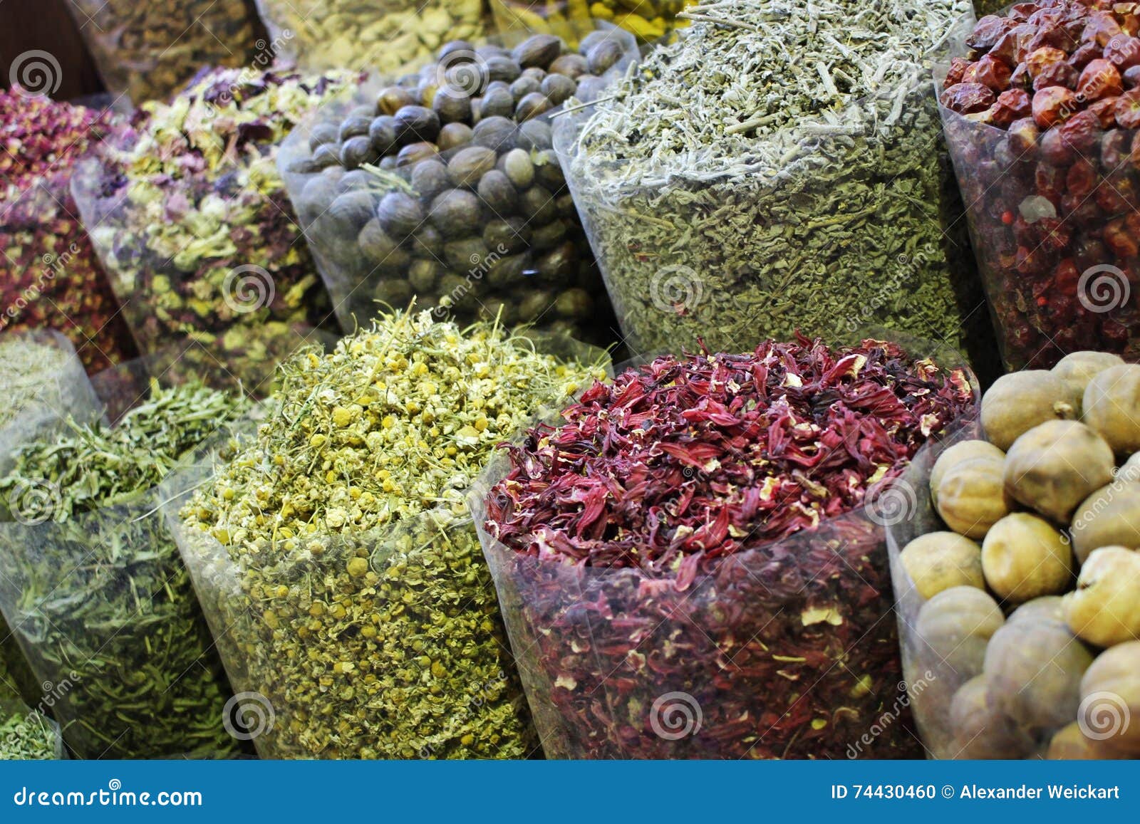 Arabic Spices at Spice Soukh - Deira, Dubai, UAE. Stock Photo - Image ...