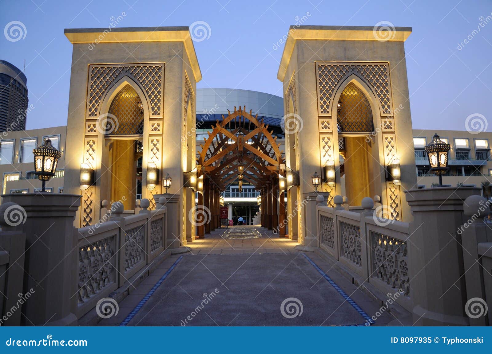 Arabic Style Buildings in Dubai Stock Image - Image of mall, dusk: 8097935